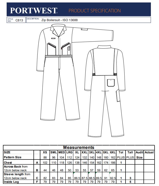 Portwest C813 Liverpool Zipper Coverall - Orange | Full Source