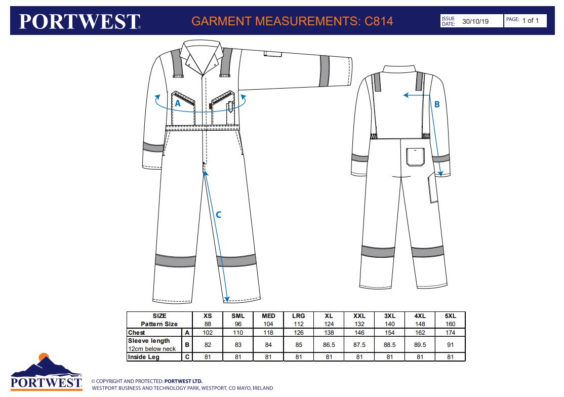 Portwest C814 Iona Cotton Coverall - Gray | Full Source