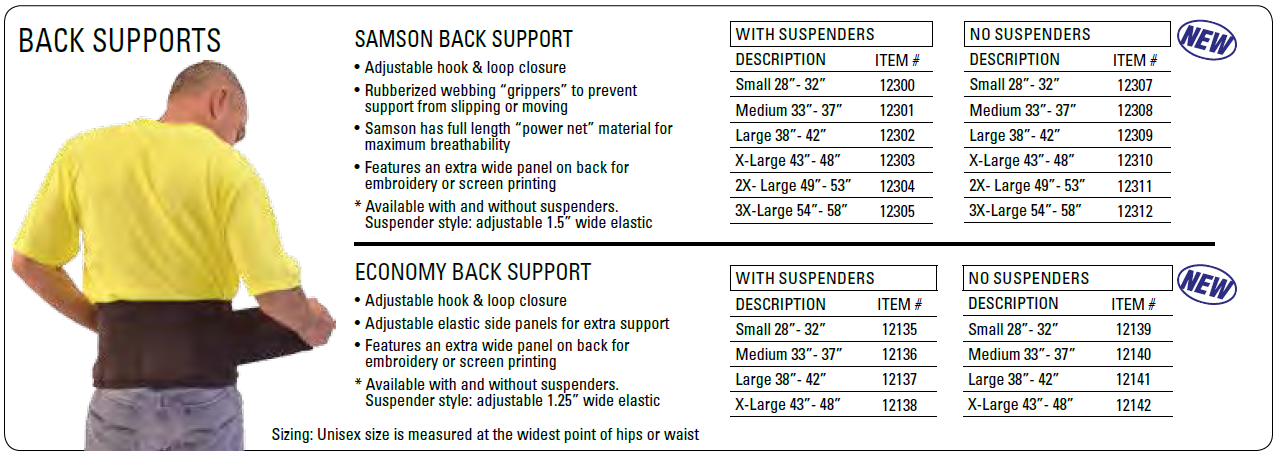 ERB by Delta Plus Economy Back Support without Suspenders | Full Source