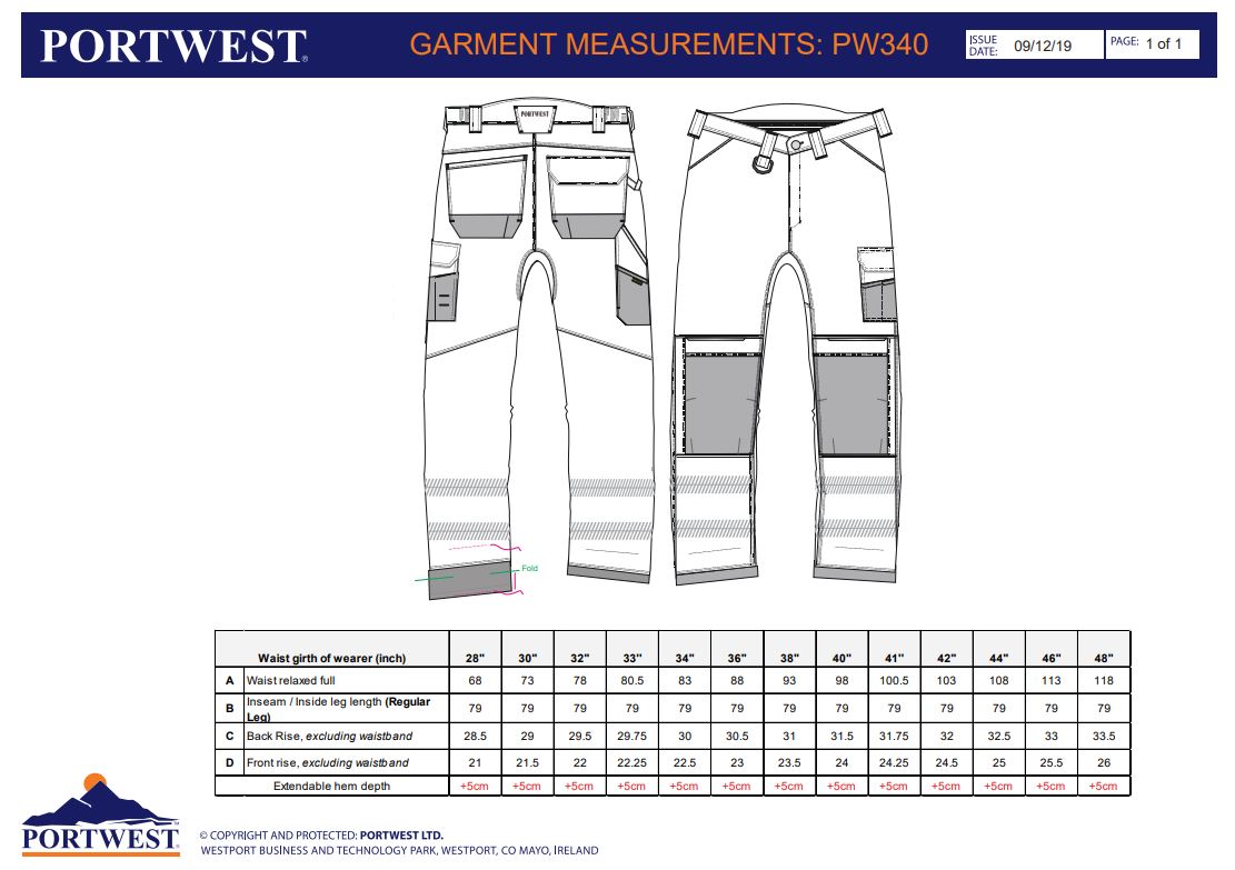 Portwest PW340 Hi-Vis Cargo Pants - Yellow | Full Source
