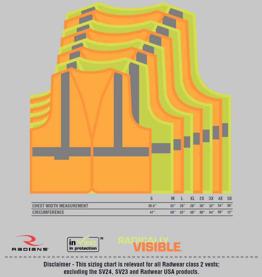 Radians SV55-2ZOD Type R Class 2 Heavy Duty Engineer Safety Vest ...