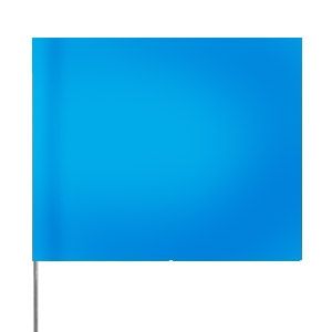 Presco 4x5 Plain Marking Flags with 21 inch Wire Staff - Blue Glo - 100 Flags | Full Source