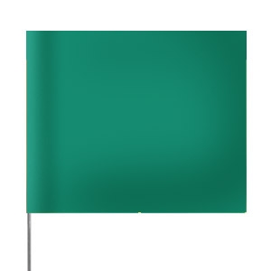 Presco 4x5 Plain Marking Flags with 21 inch Wire Staff - Green - 1000 Flags | Full Source