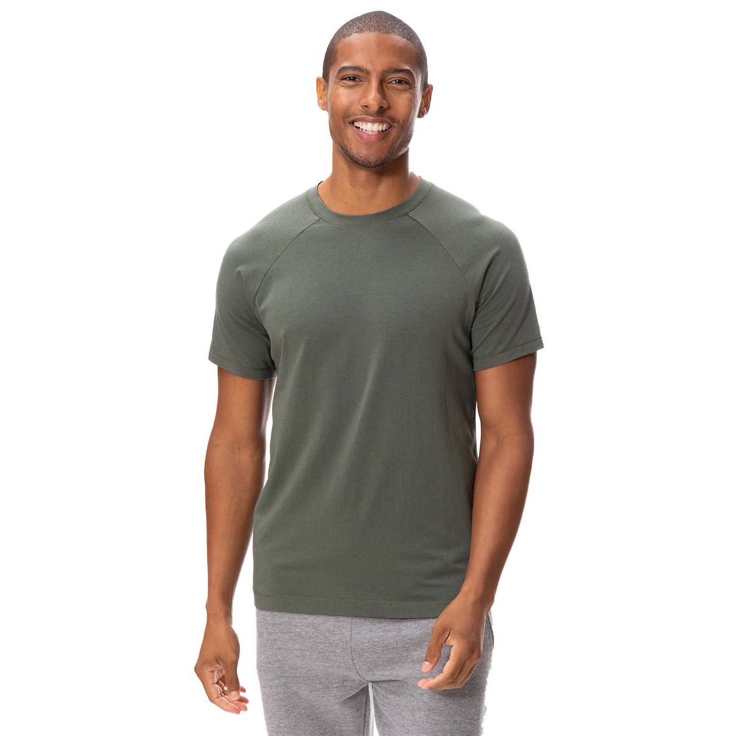 Threadfast 382R Unisex Impact Raglan T-Shirt - Army | Full Source