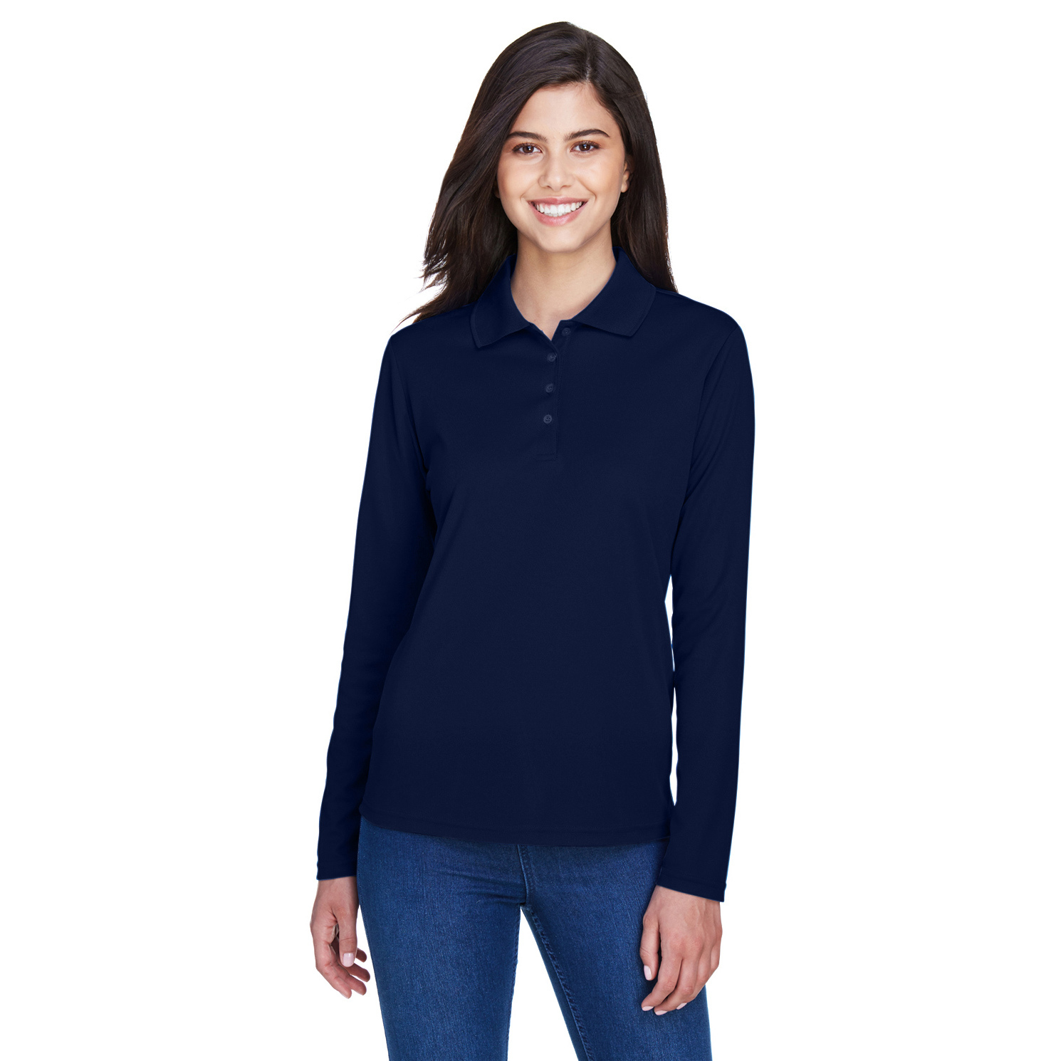 Core 365 78192 Ladies Pinnacle Performance Long Sleeve Pique Polo ...