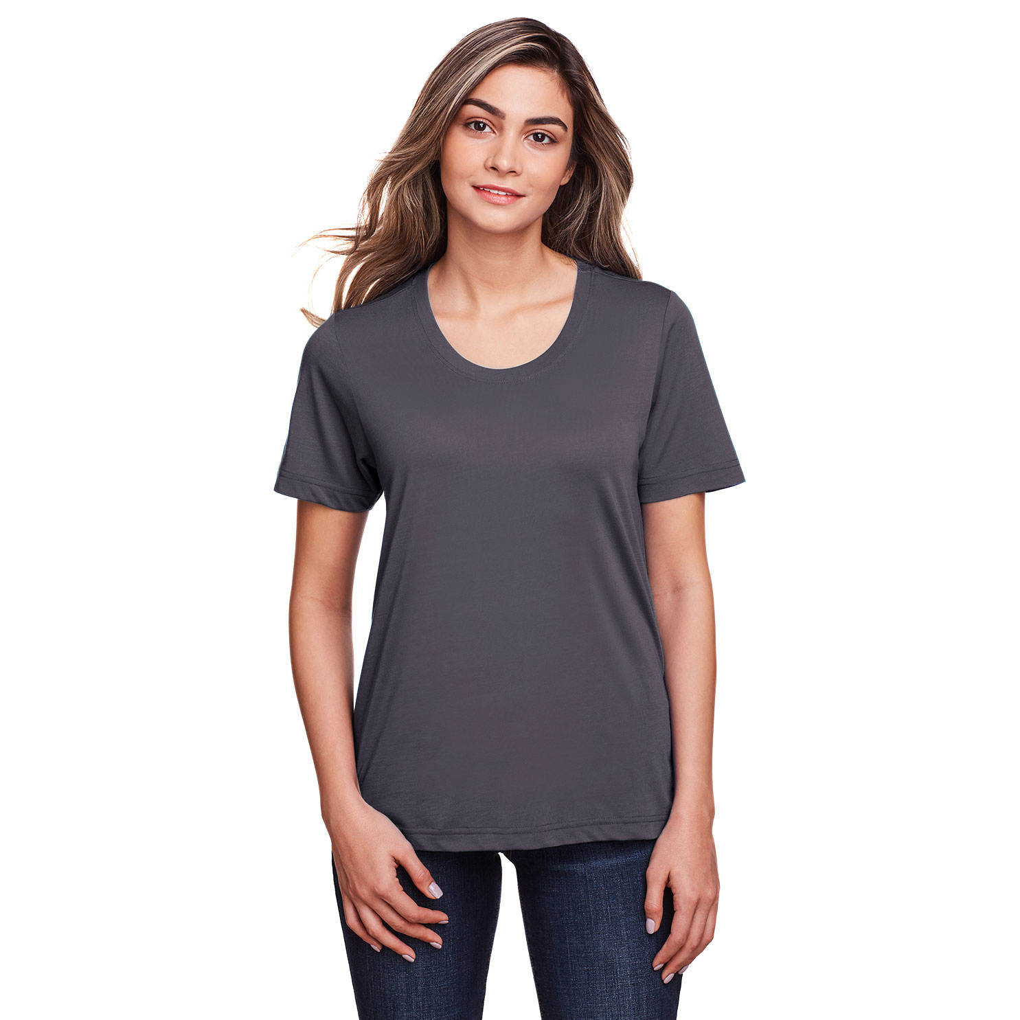 Core 365 CE111W Ladies Fusion ChromaSoft Performance T-Shirt - Carbon ...