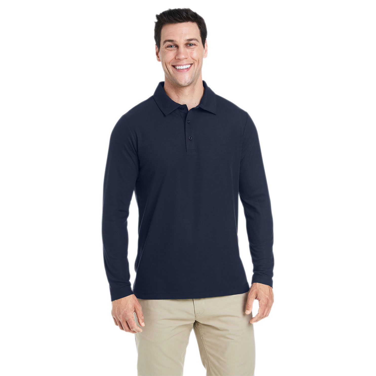 Core 365 CE112L Men's Fusion ChromaSoft Long-Sleeve Pique Polo ...