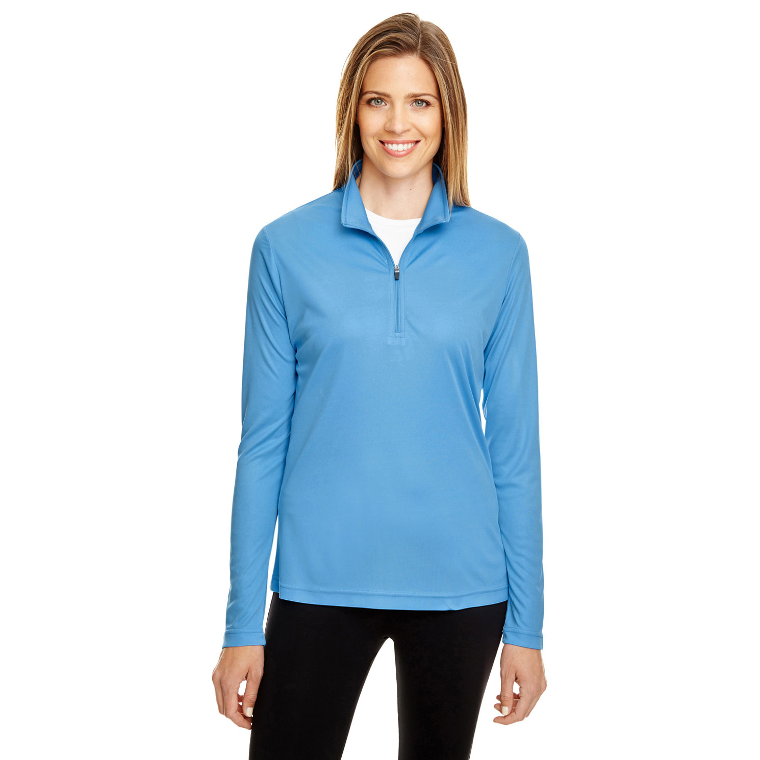 Team 365 TT31W Ladies Zone Performance Quarter-Zip - Sport Light Blue ...