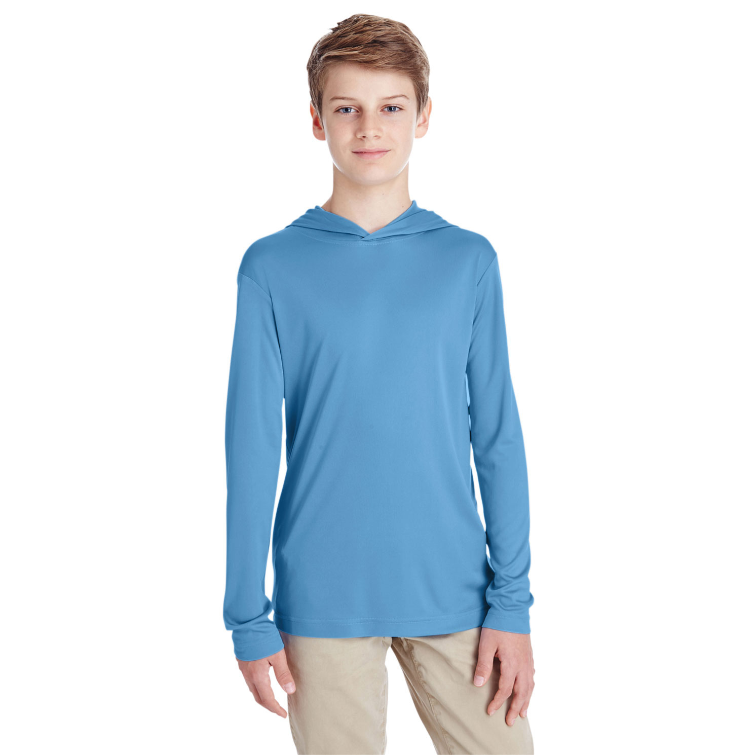 Team 365 TT41Y Youth Zone Performance Hoodie - Sport Light Blue | Full ...
