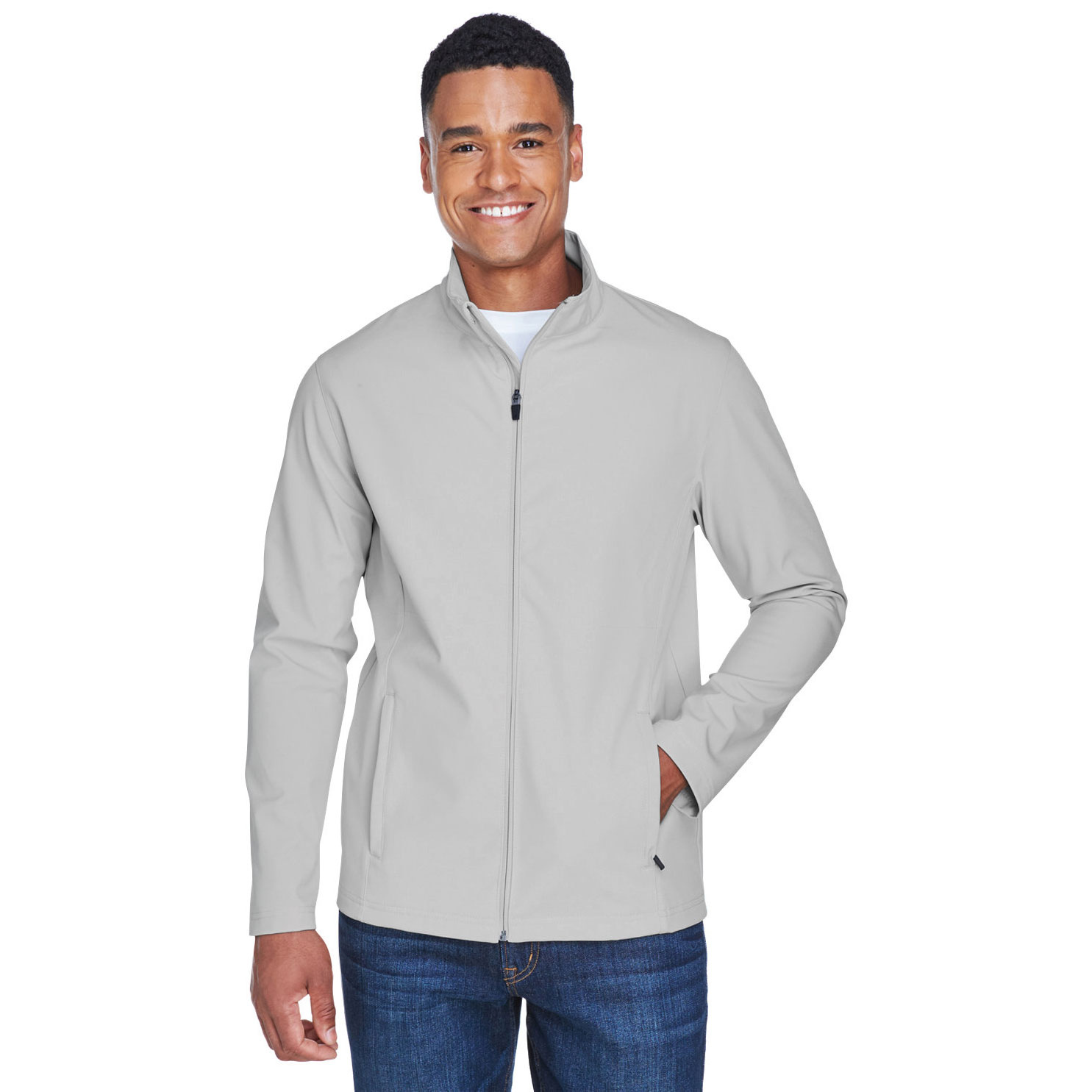 Team 365 TT80 Men's Leader Soft Shell Jacket - Sport Silver | Full Source