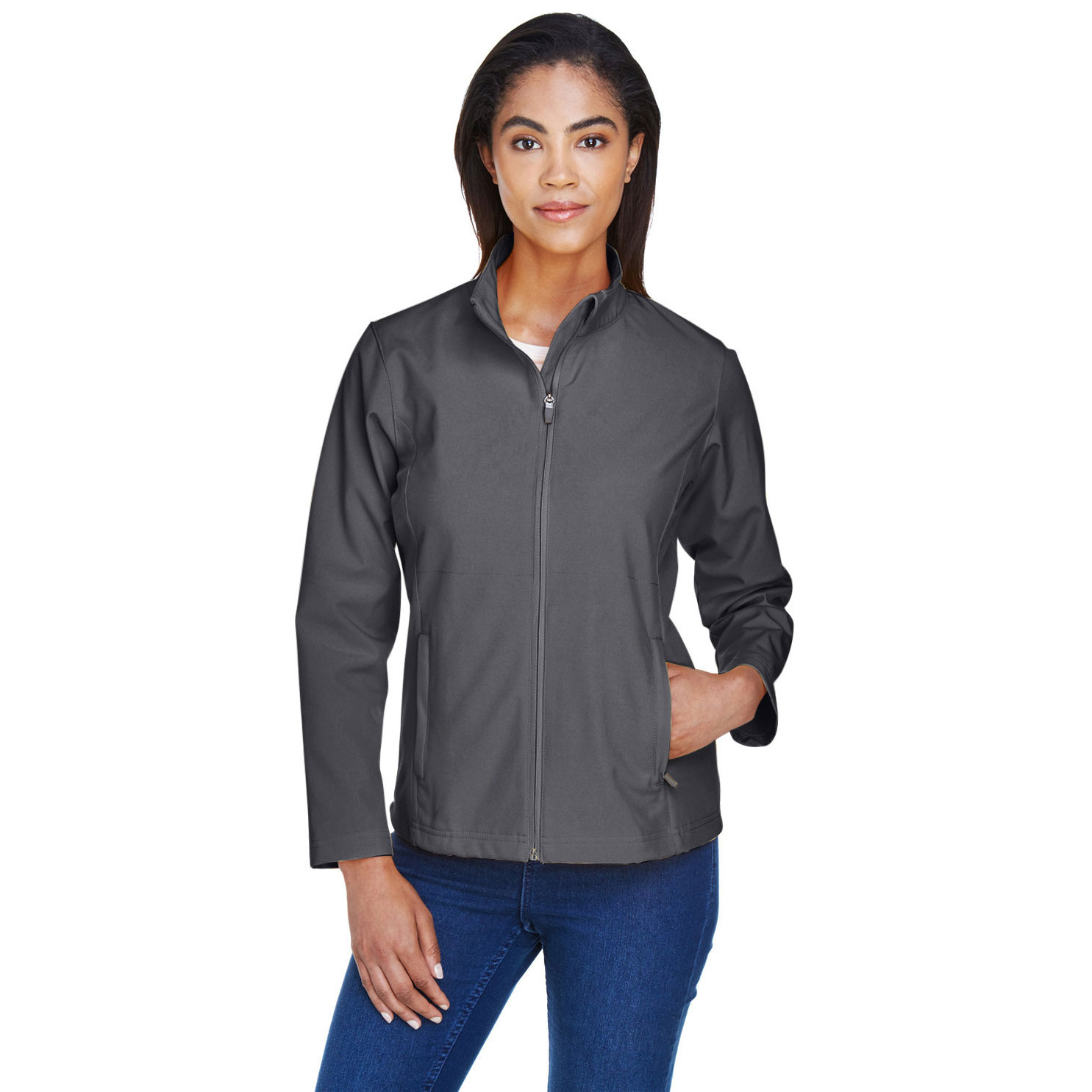 Team 365 TT80W Ladies Leader Soft Shell Jacket - Sport Graphite | Full ...