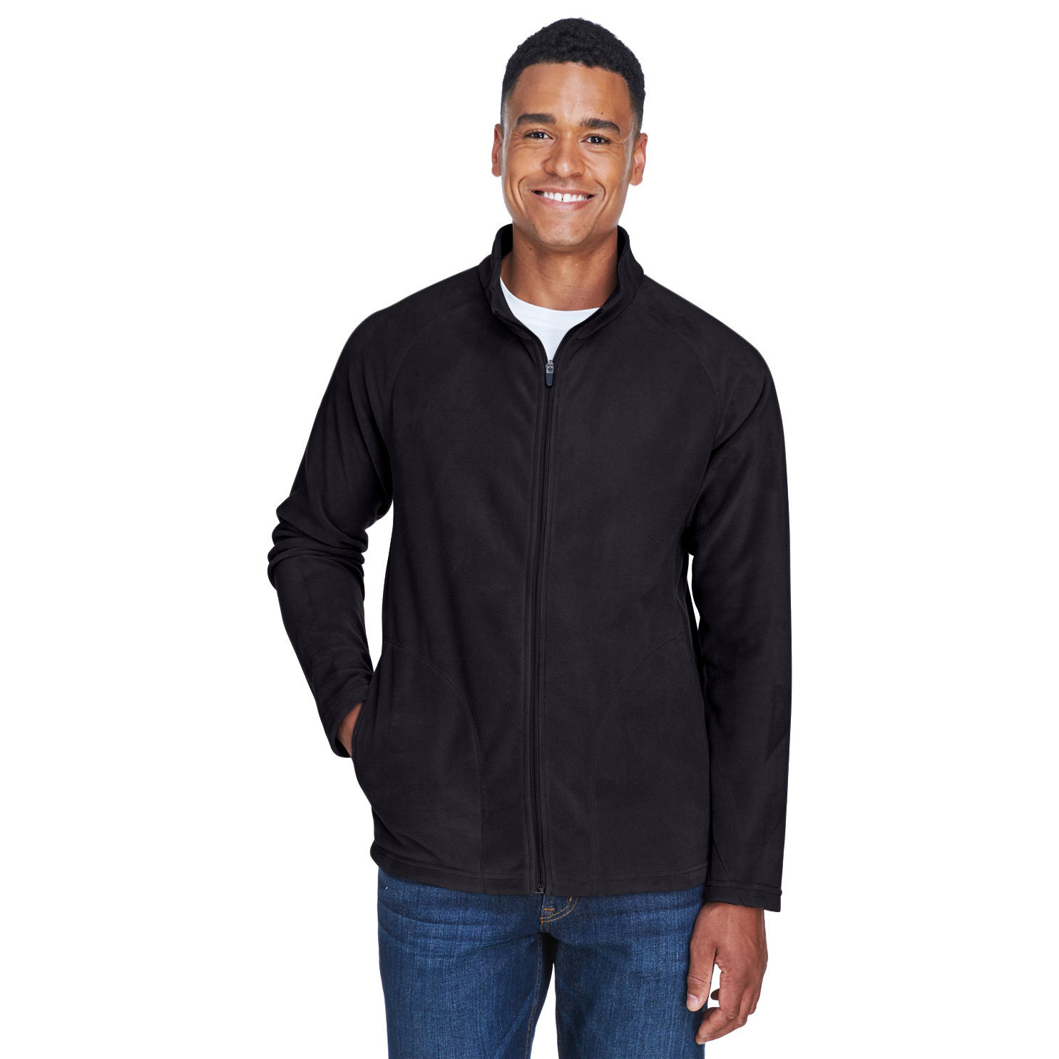 Team 365 TT90 Men's Campus Microfleece Jacket - Black | Full Source