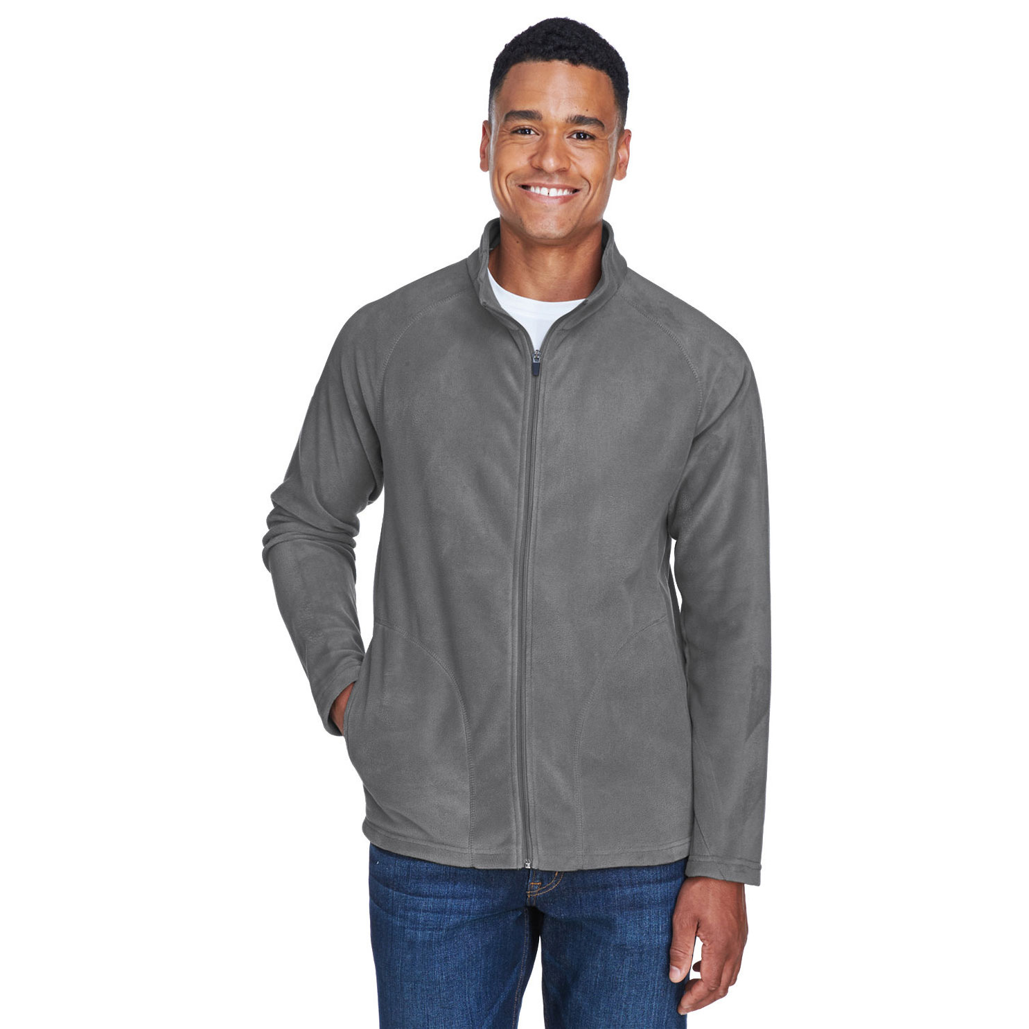 Team 365 TT90 Men's Campus Microfleece Jacket - Sport Graphite | Full ...