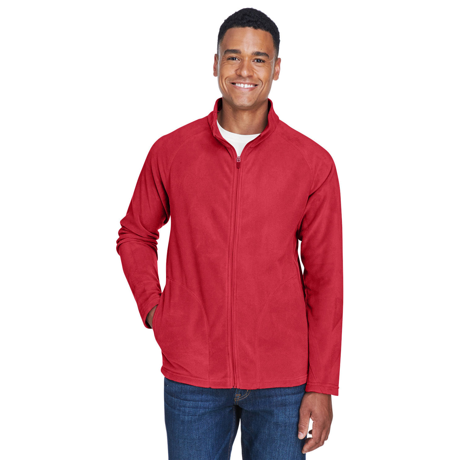 Team 365 TT90 Men's Campus Microfleece Jacket - Sport Red | Full Source