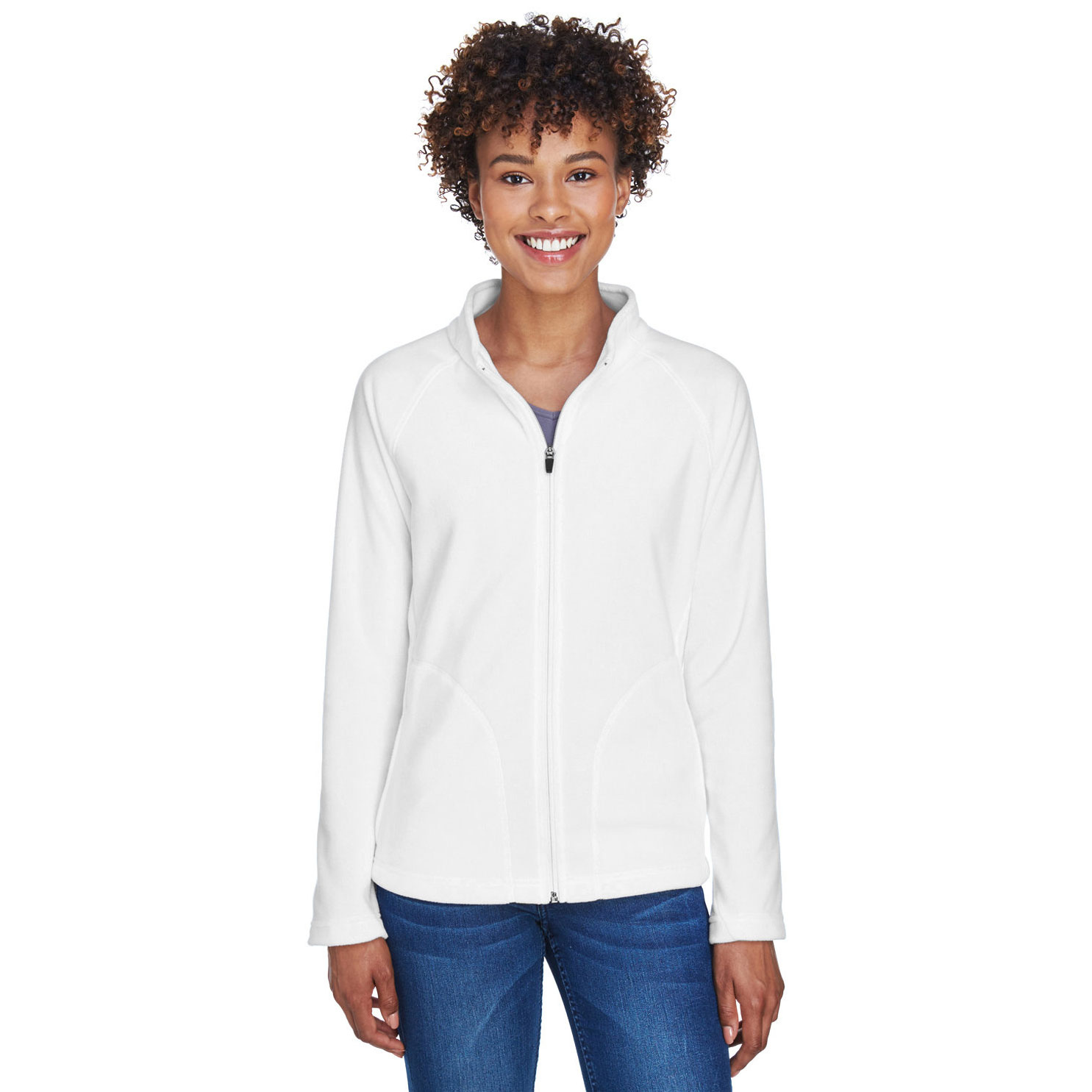 Team 365 TT90W Ladies Campus Microfleece Jacket - White | Full Source