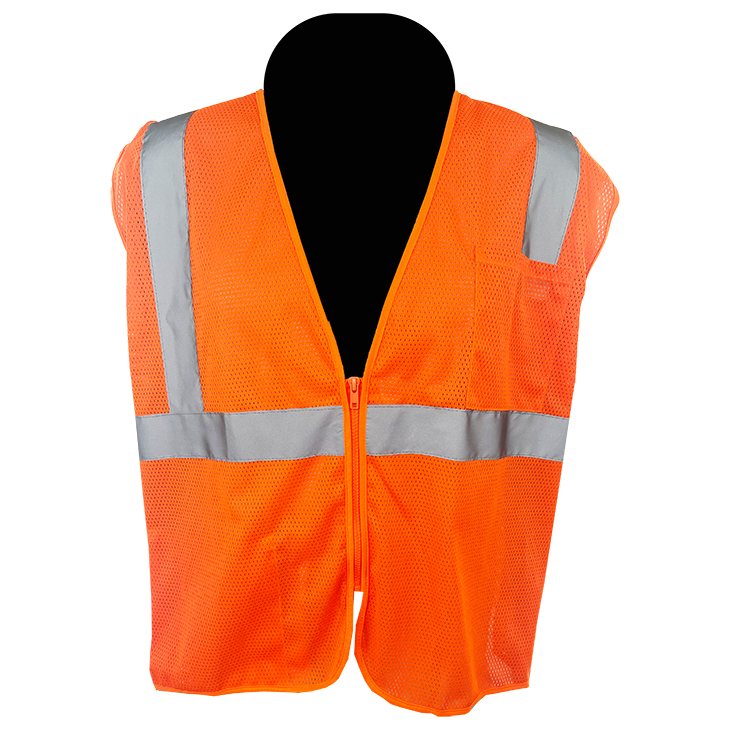 C2V X-Crash 8V13O2H Type R Class 2 Economy Mesh Safety Vest with Zipper ...