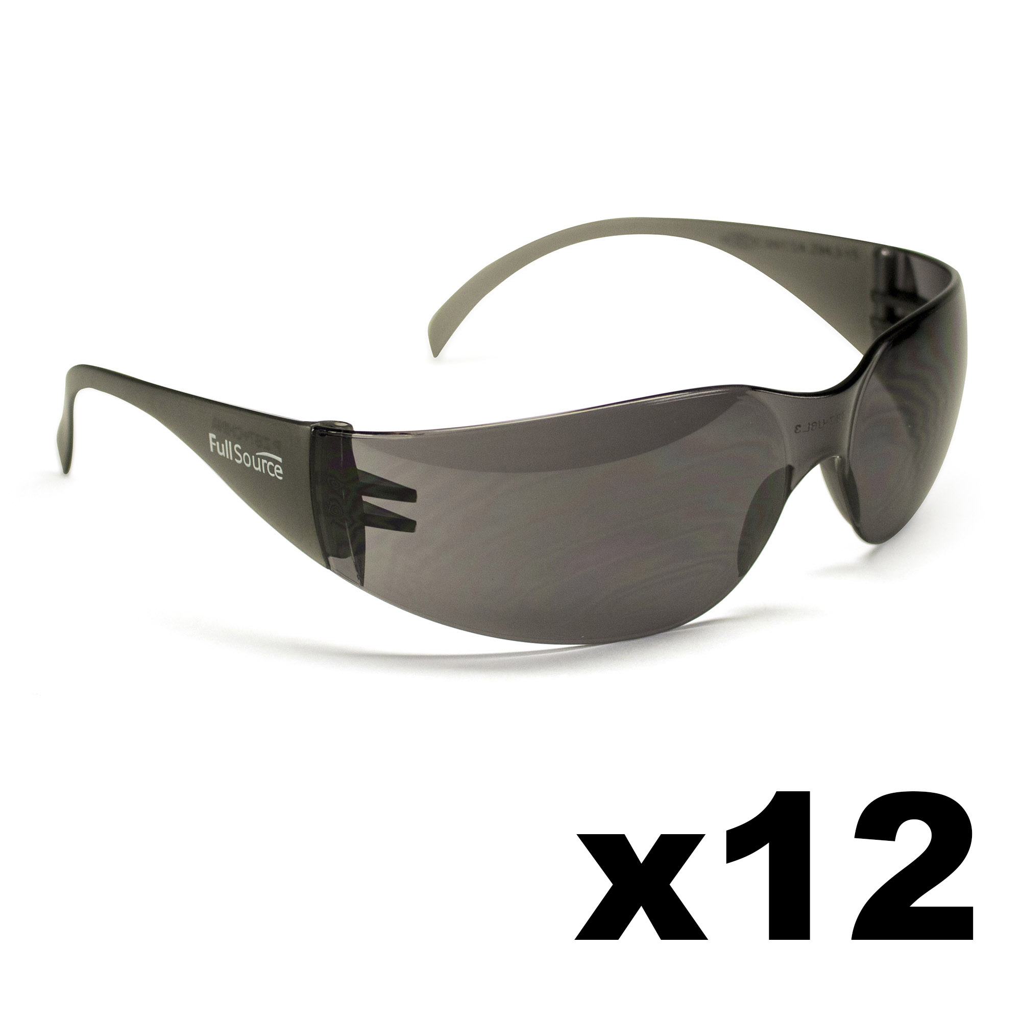 Full Source FS112-DZ Spinyback Safety Glasses - Gray Lens (12 Pairs ...