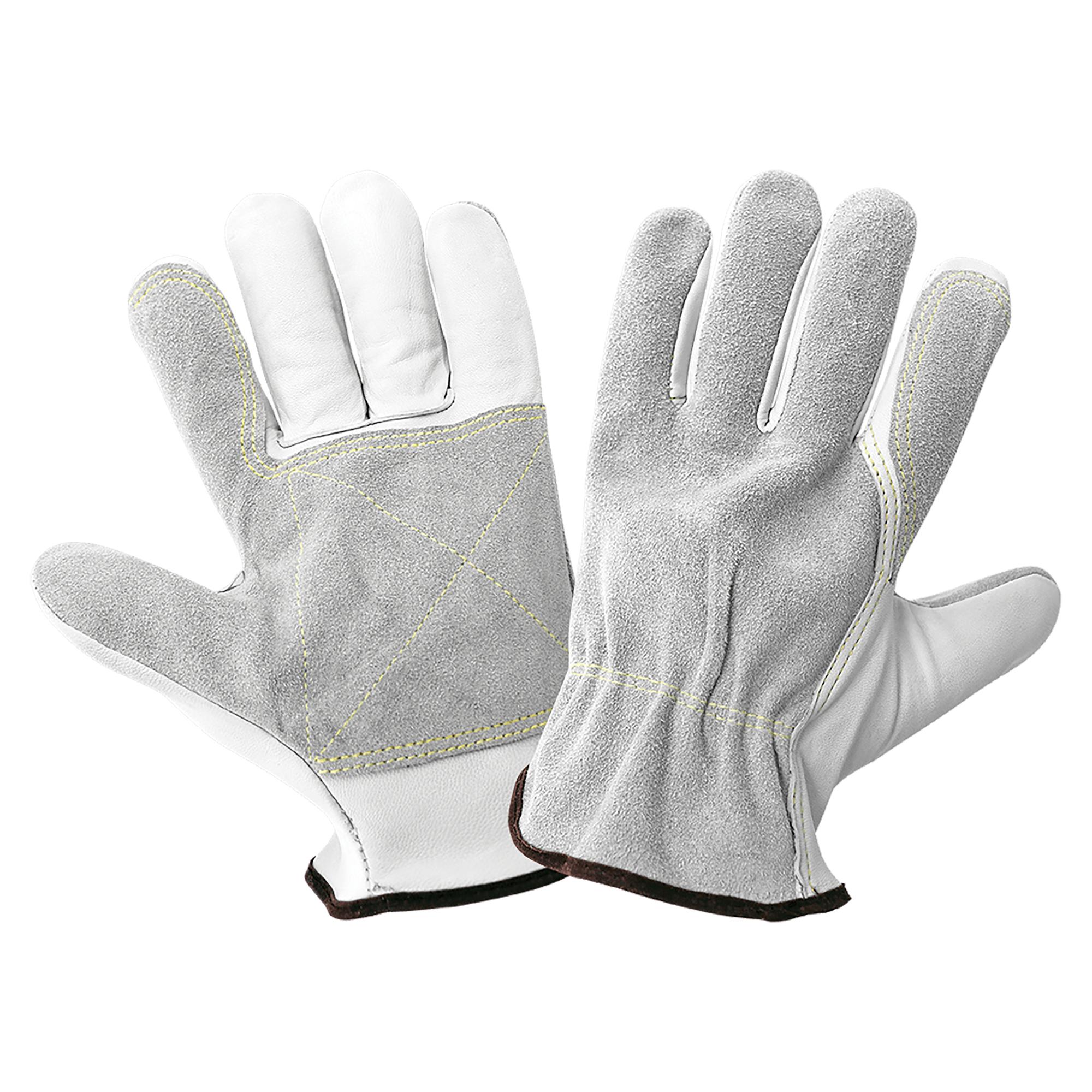 Global Glove 3150G Premium Goatskin Palm and Split Cowhide Back Drivers ...