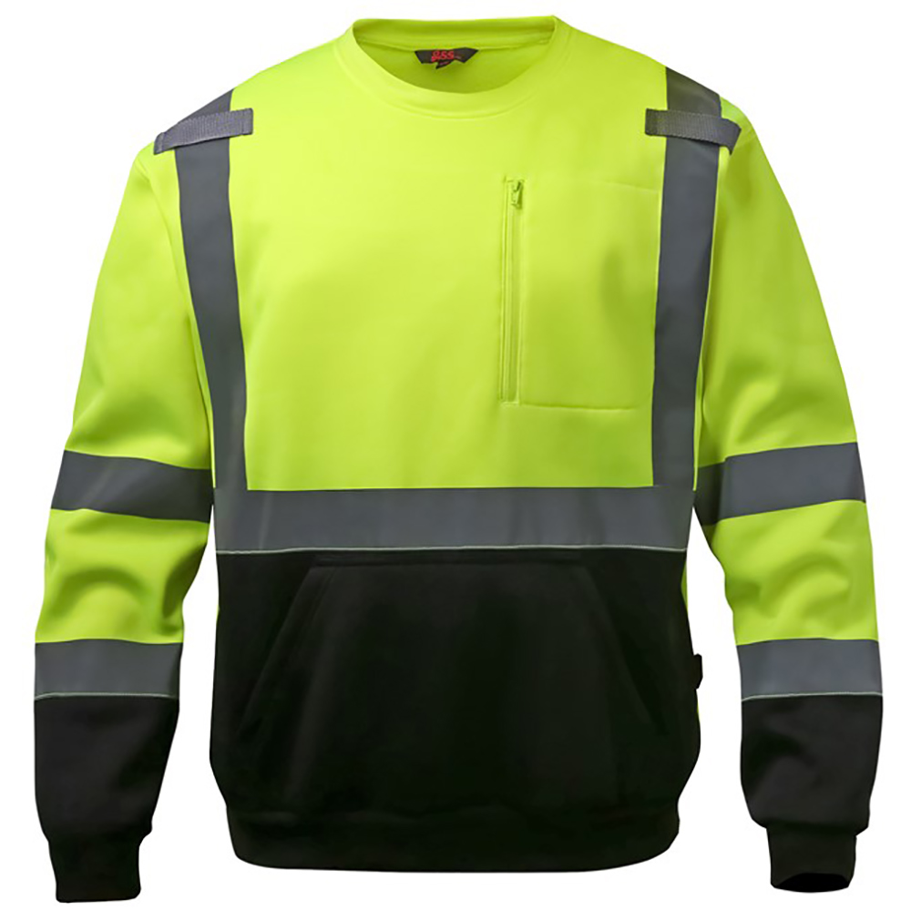 GSS Safety 7031 Type R Class 3 Crewneck Black Bottom Safety Sweatshirt ...