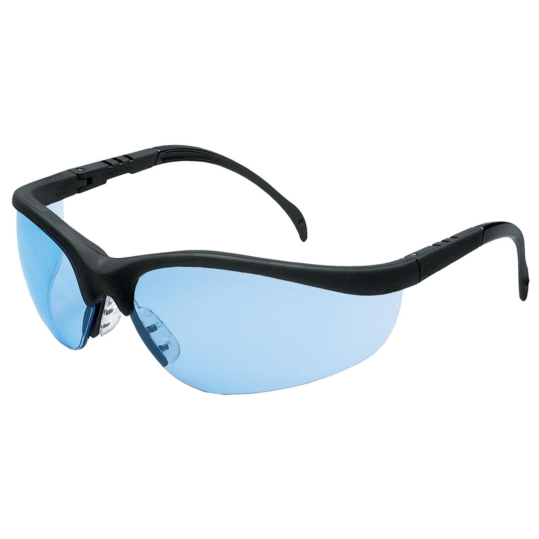 MCR Safety KD113 Klondike KD1 Safety Glasses - Black Frame - Light Blue ...
