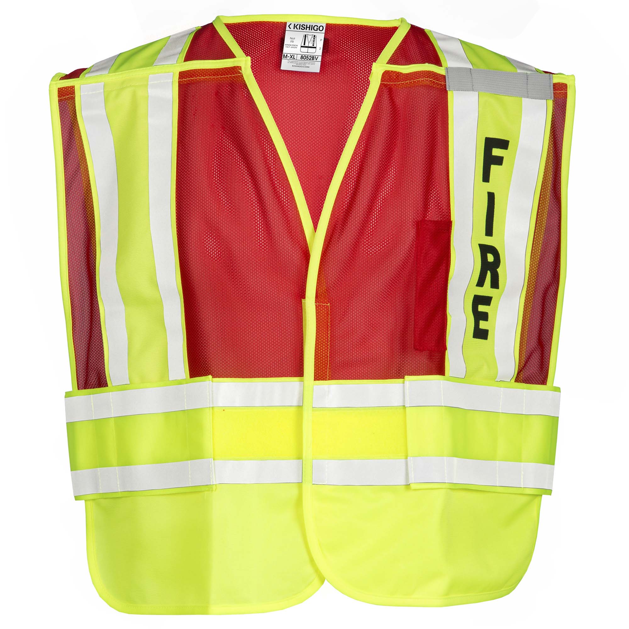Kishigo 8052BV 200 PSV Pro Series Fire Safety Vest - Lime/Red | Full Source