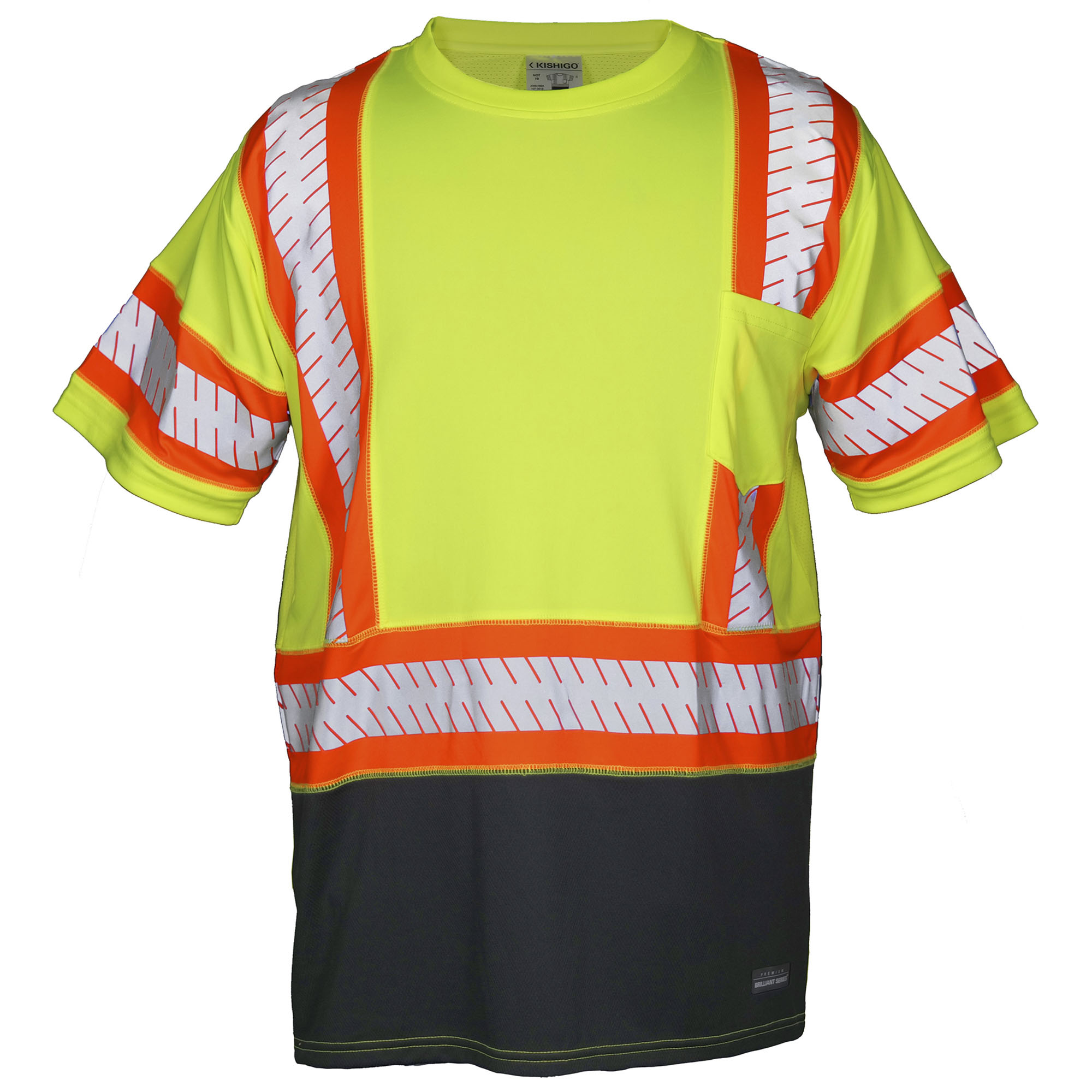 Kishigo 9179 Brilliant Series Type R Class 3 Black Bottom Safety Shirt ...