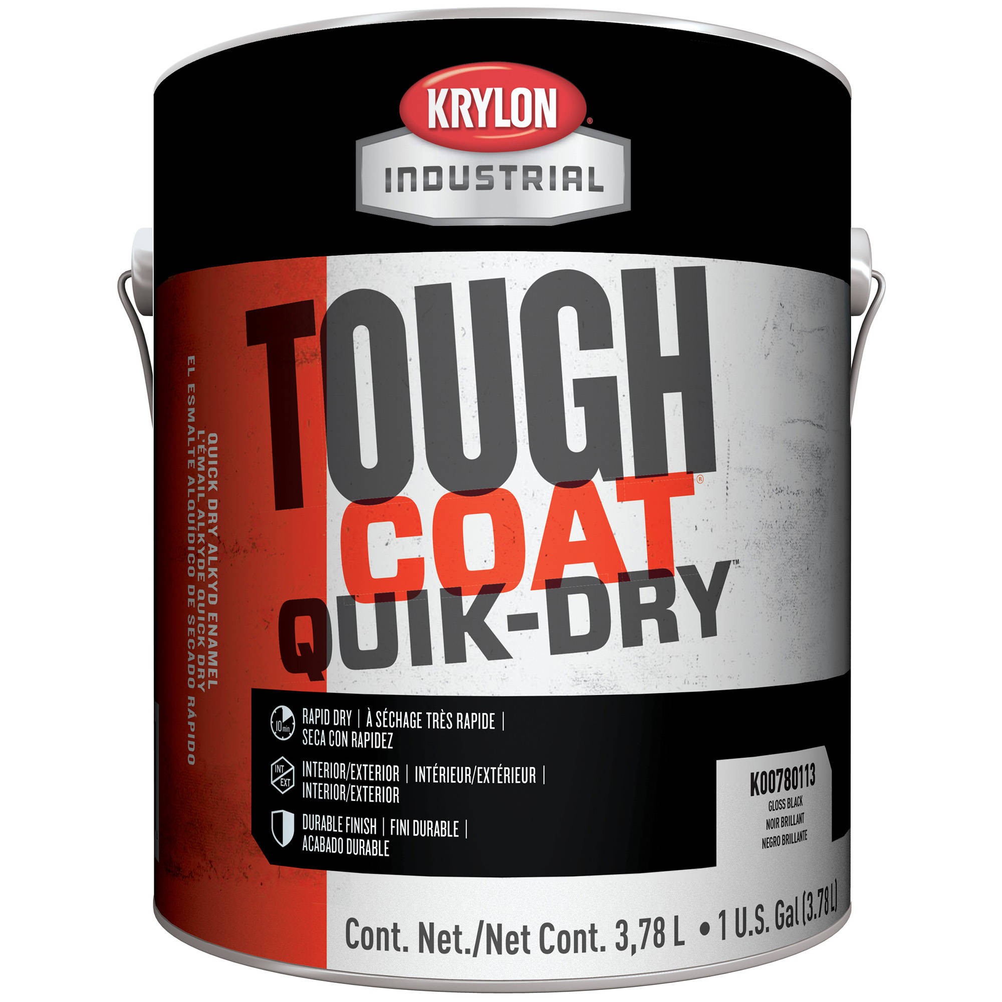 Krylon K00780113-16 Tough Coat Quik-Dry Alkyd Enamel - Gloss Black ...