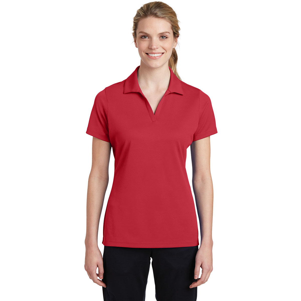 Sport-Tek LST640 Ladies PosiCharge RacerMesh Polo - True Red | Full Source