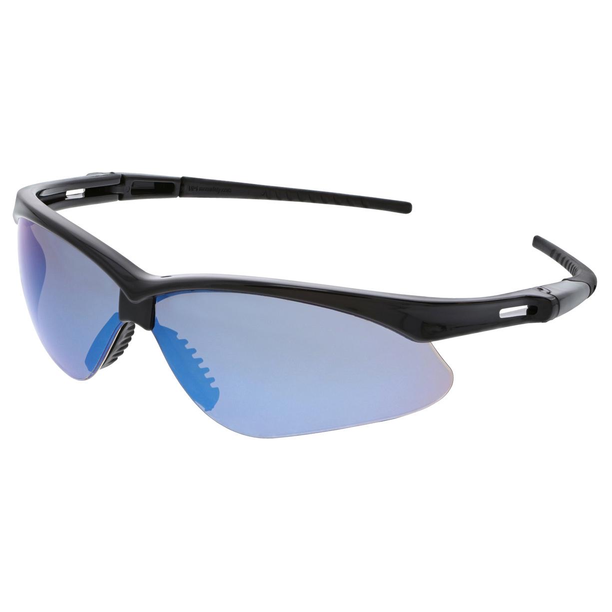 MCR Safety MP118 Memphis MP1 Safety Glasses - Black Frame - Blue Mirror ...
