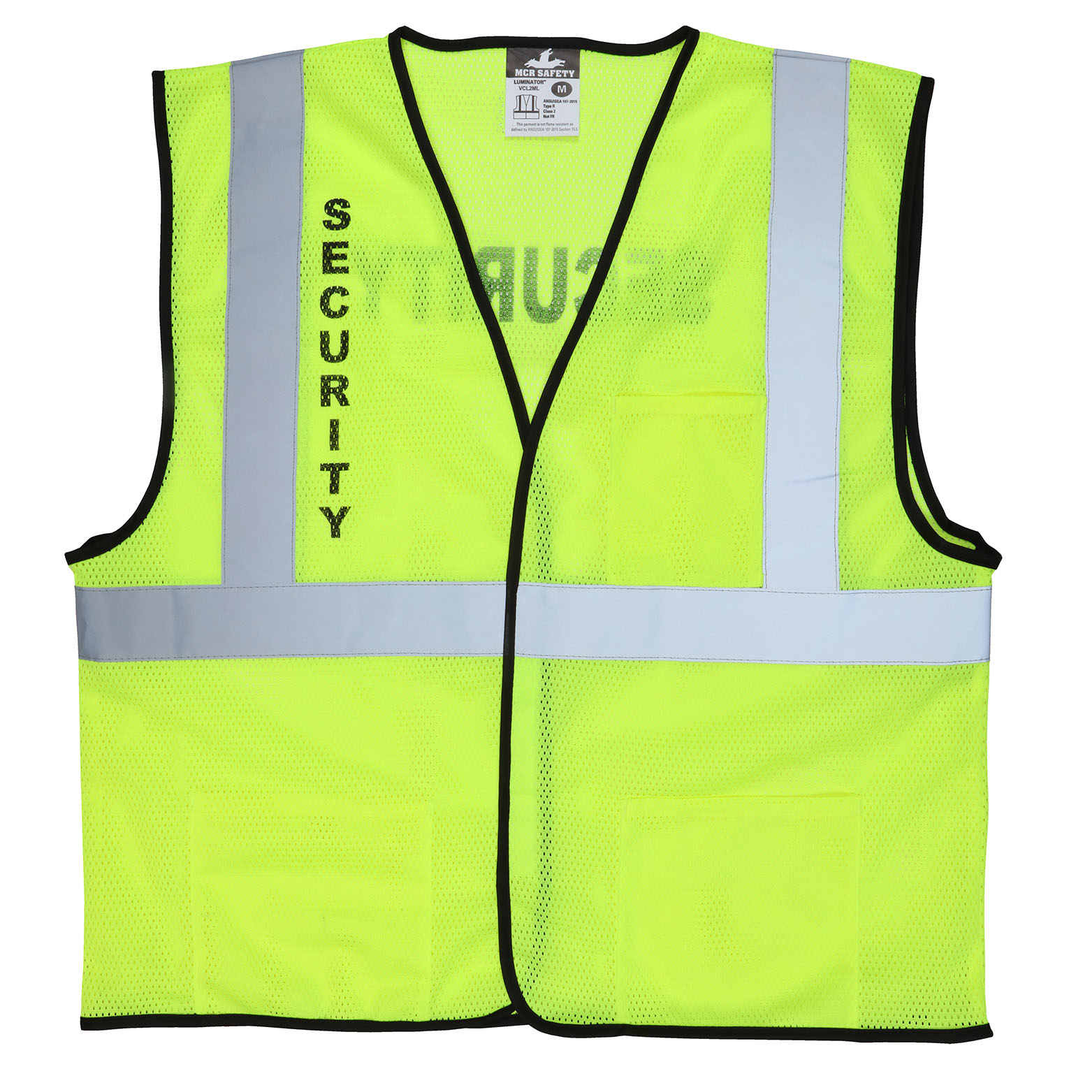 MCR Safety VCL2MLSEC Type R Class 2 Luminator Mesh SECURITY Safety Vest ...