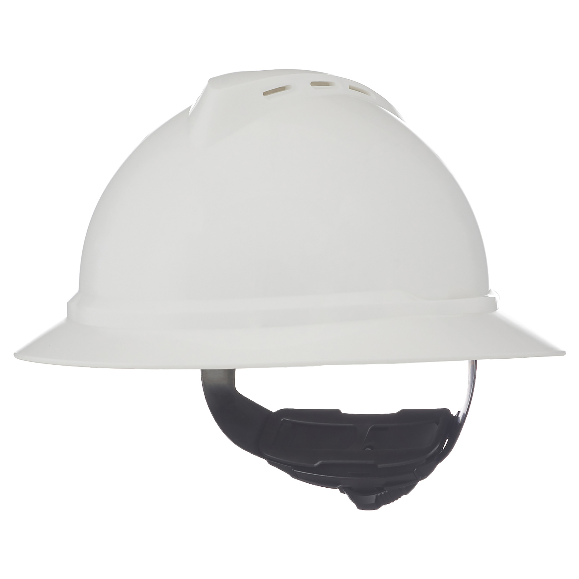 MSA 10167911 V-Gard 500 Vented Full Brim Hard Hat - 4-Point Ratchet ...