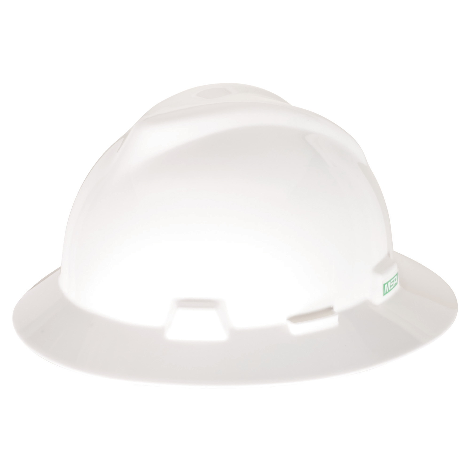 MSA 454733 V-Gard Full Brim Hard Hat - Staz-On Suspension - White ...