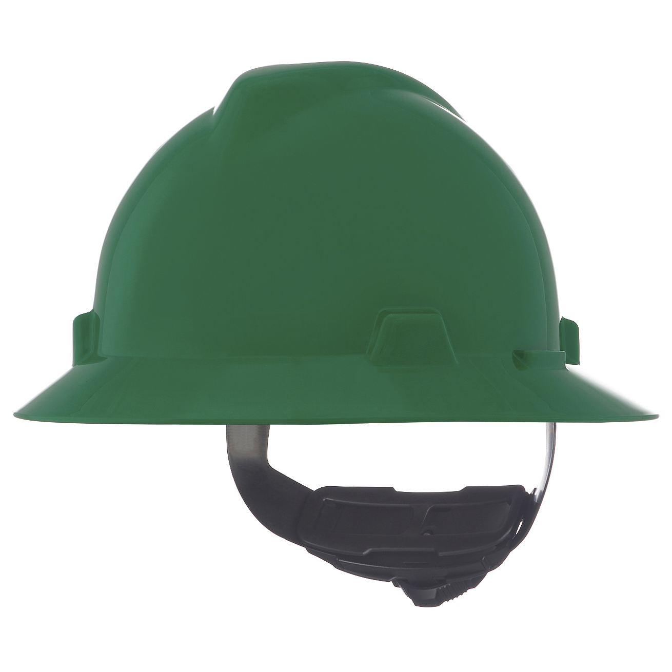 MSA 475370 V-Gard Full Brim Hard Hat - Fas-Trac Suspension - Green ...