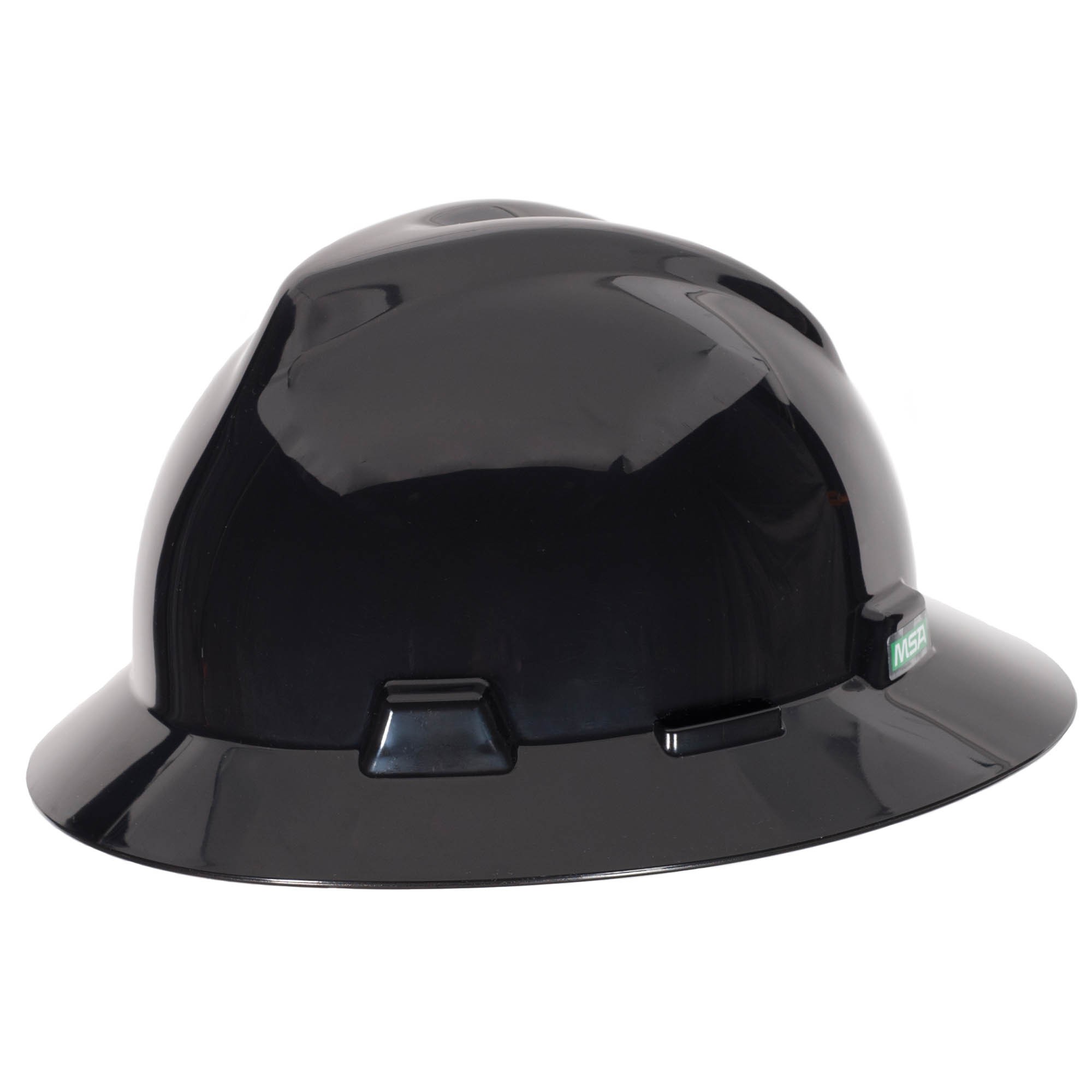 MSA C217374 V-Gard Full Brim Hard Hat - Fas-Trac Suspension - Black ...
