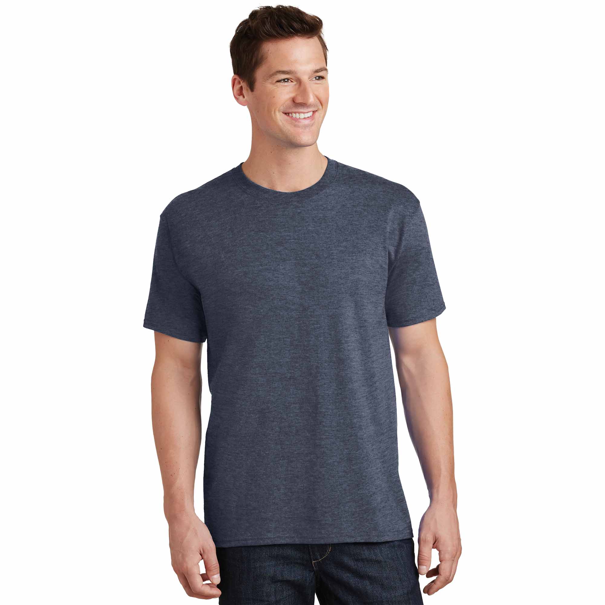 Port & Company PC54 Core Cotton Tee - Heather Navy | Full Source