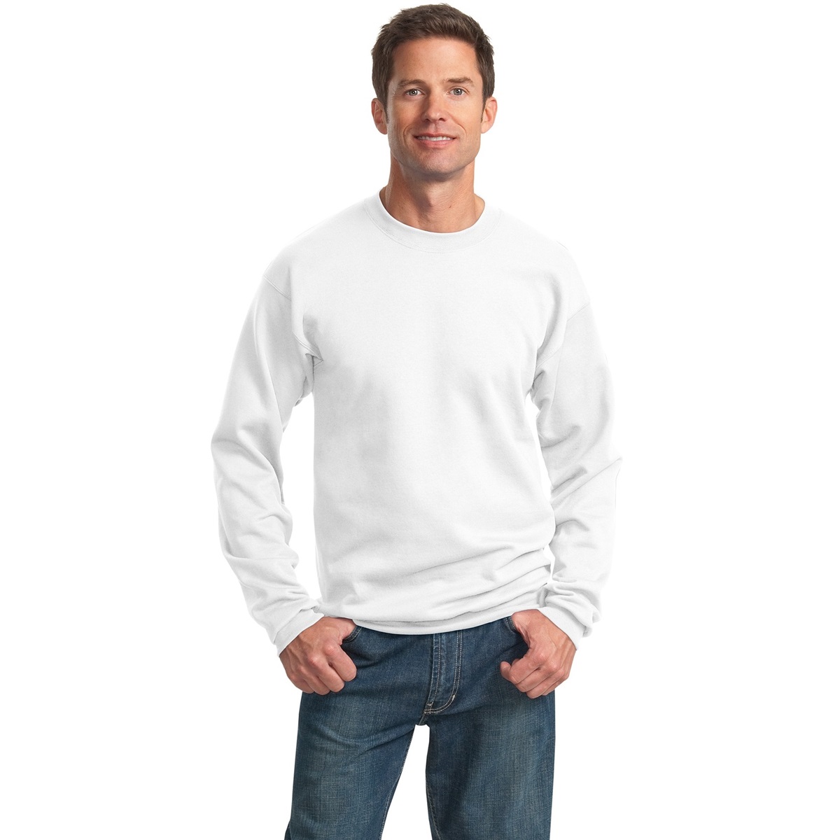 Port & Company PC78 Classic Crewneck Sweatshirt - White | FullSource.com