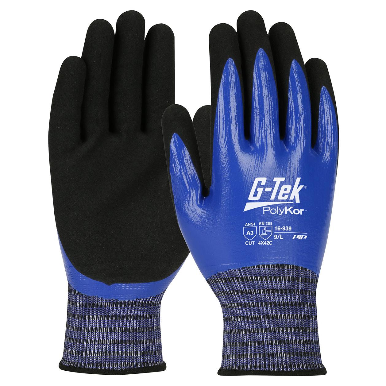 PIP 16-939 G-Tek Seamless Knit PolyKor X7 Blended Gloves - Nitrile ...