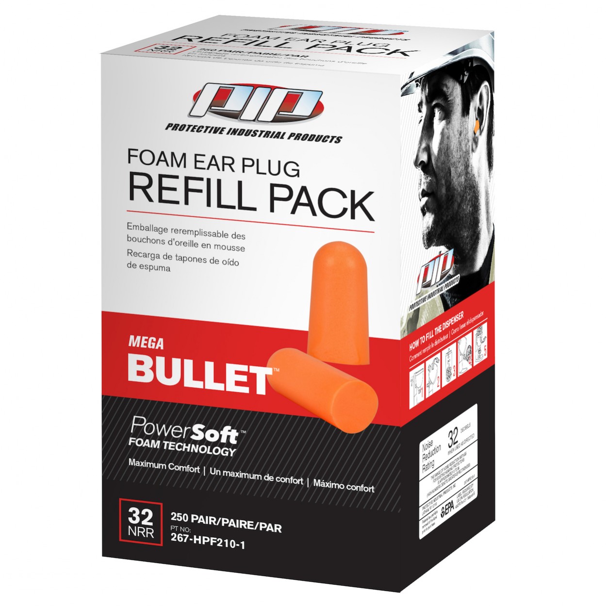 PIP 267-HPF210-1 Mega Bullet Dispenser Refill Pack - 32 NRR | Full Source