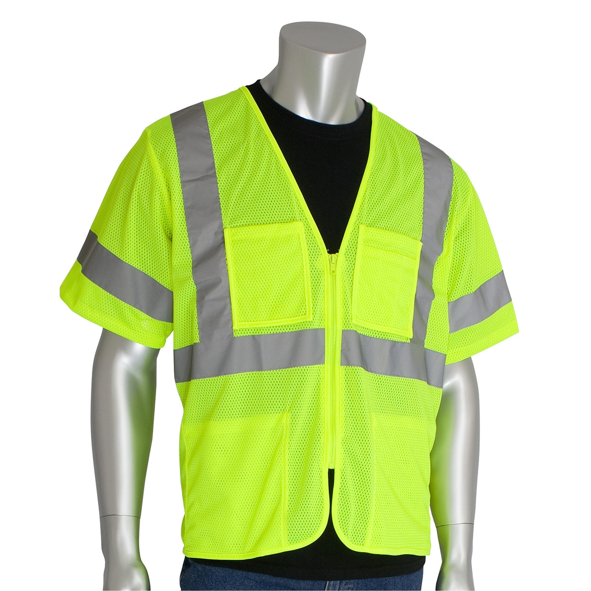 PIP 303-MVGZ4P Economy Type R Class 3 Mesh Safety Vest with Four ...