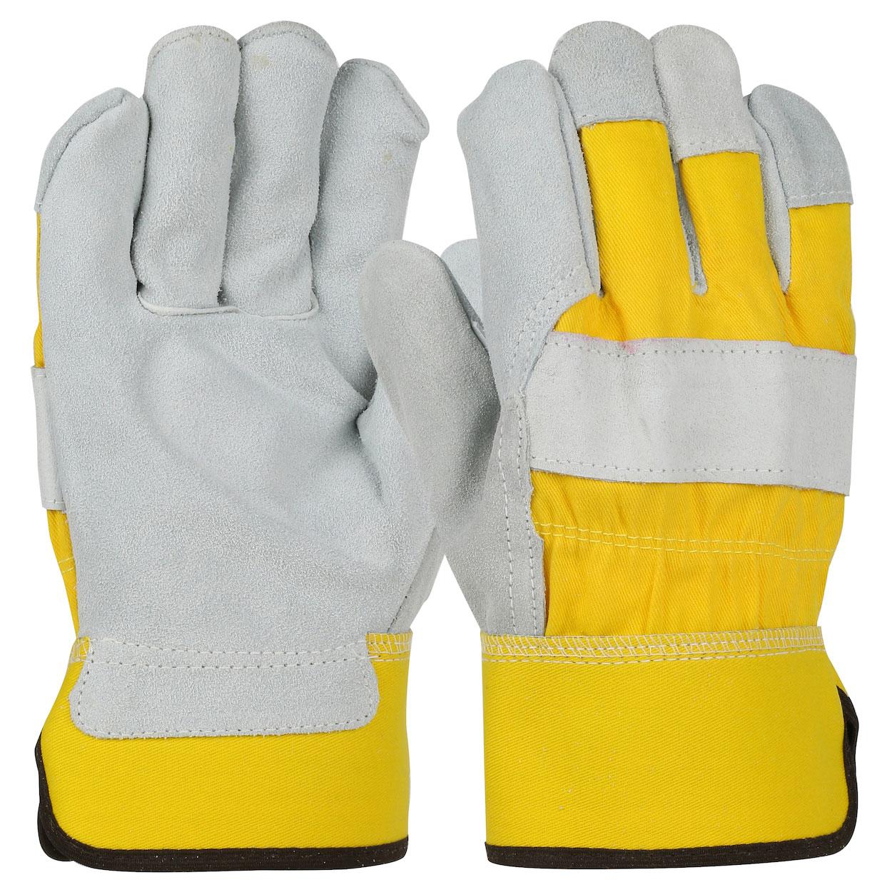 PIP 500Y Premium Grade Split Cowhide Leather Palm Gloves with Fabric Back | Full Source