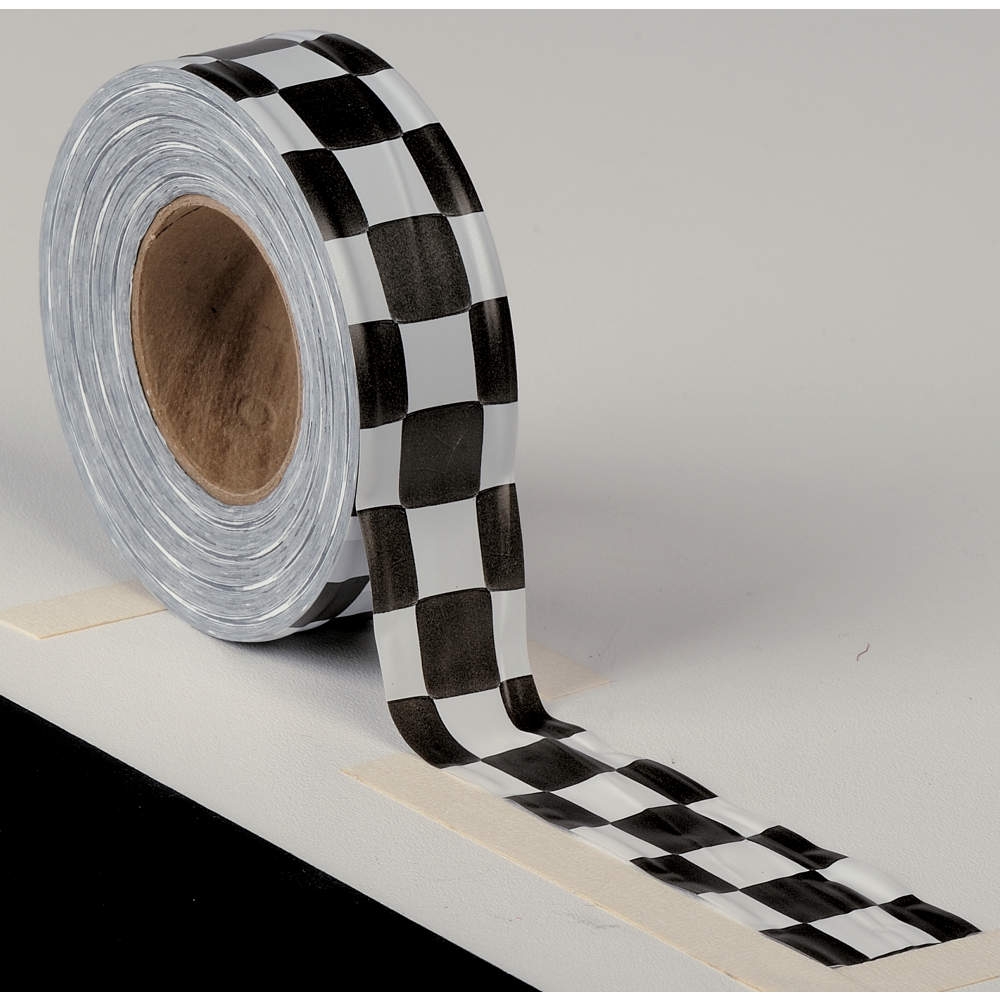 Presco CKWBK Checkerboard Roll Flagging Tape - White/Black | Full Source