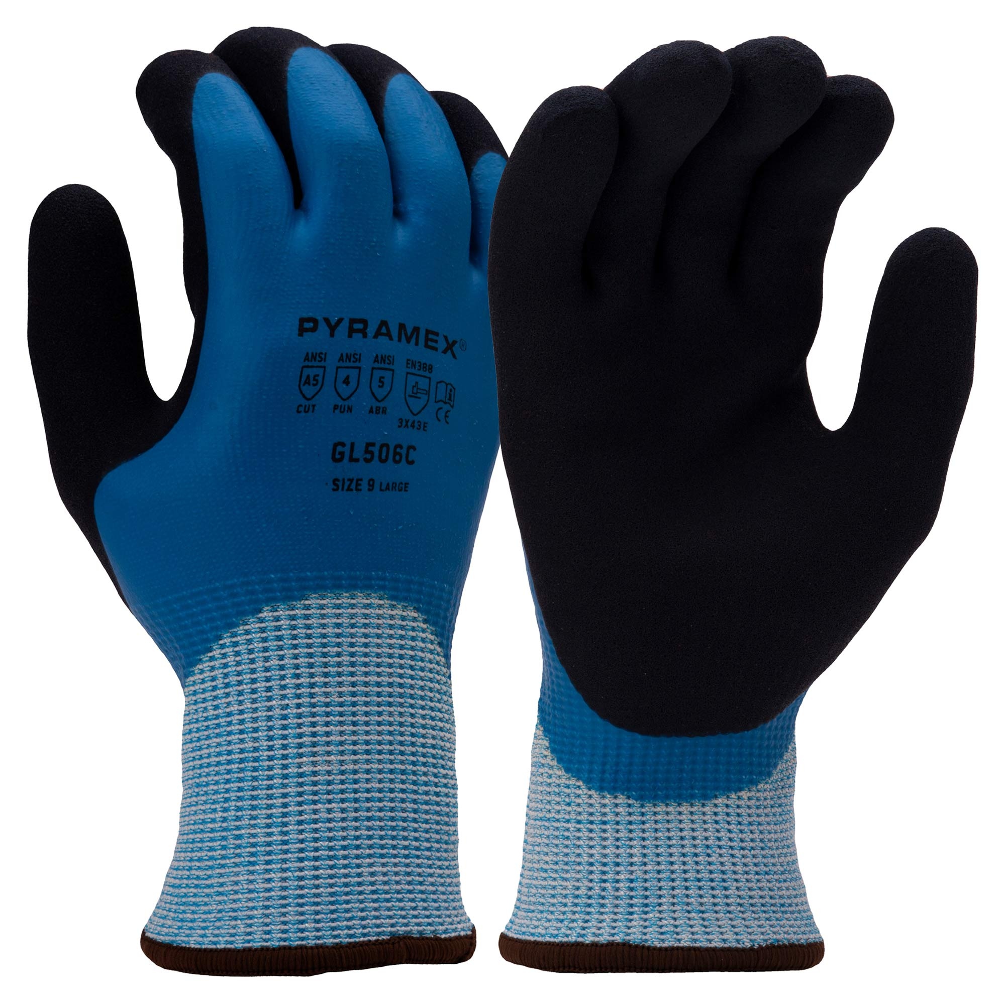Pyramex GL506C Insulated Sandy/Smooth Latex Double Dipped Work Gloves ...