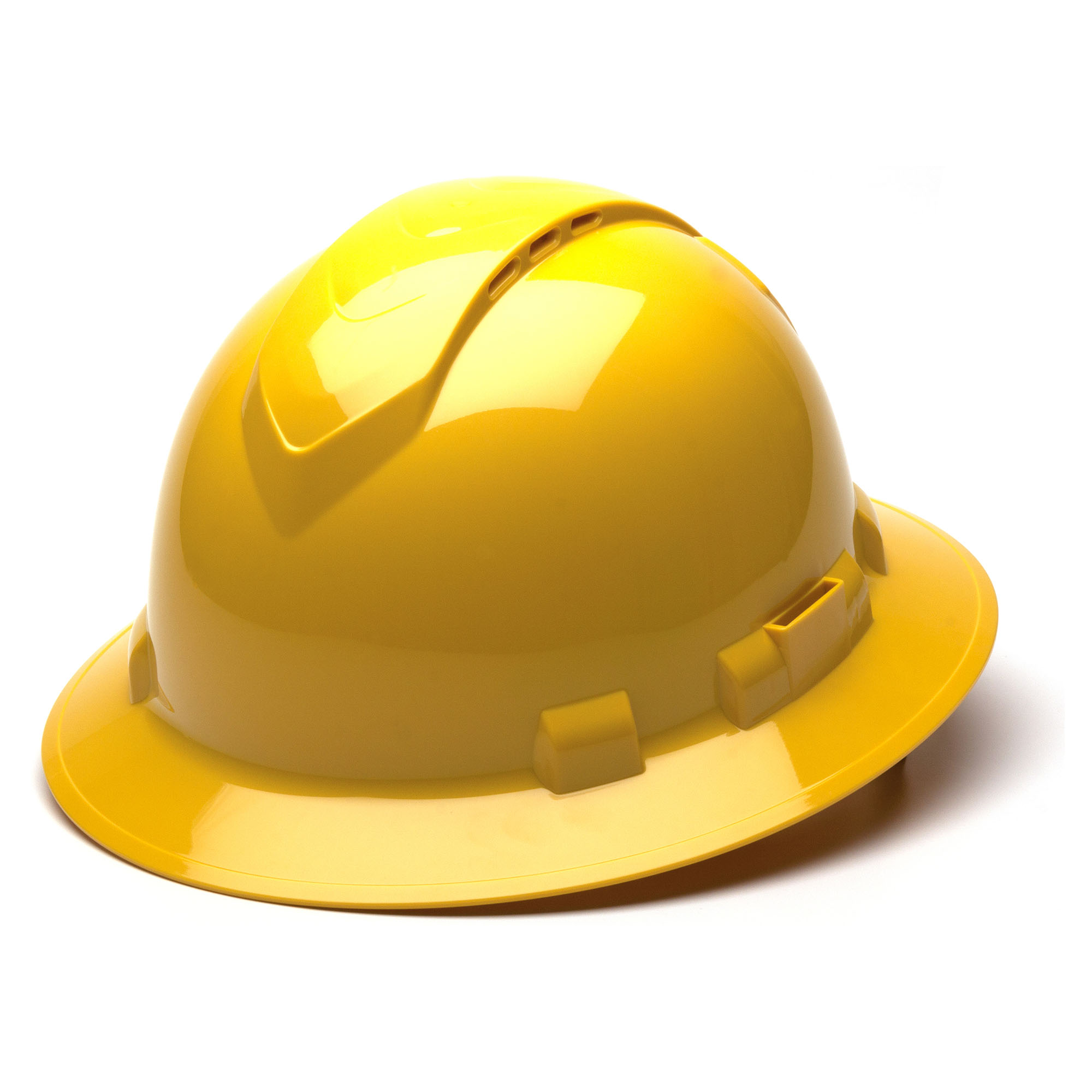 Pyramex HP54130V Ridgeline Vented Full Brim Hard Hat - 4-Point Ratchet ...