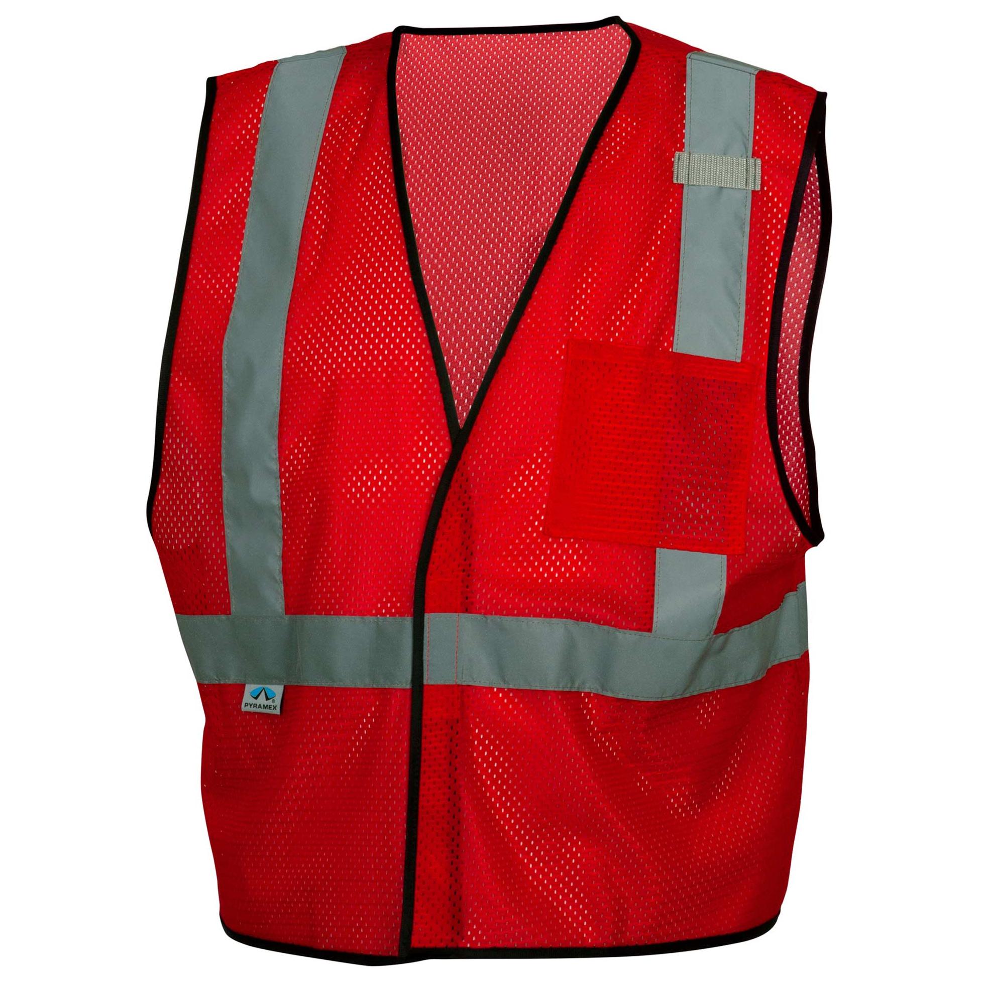 Pyramex RV1227 Non-ANSI Mesh Safety Vest - Red | Full Source