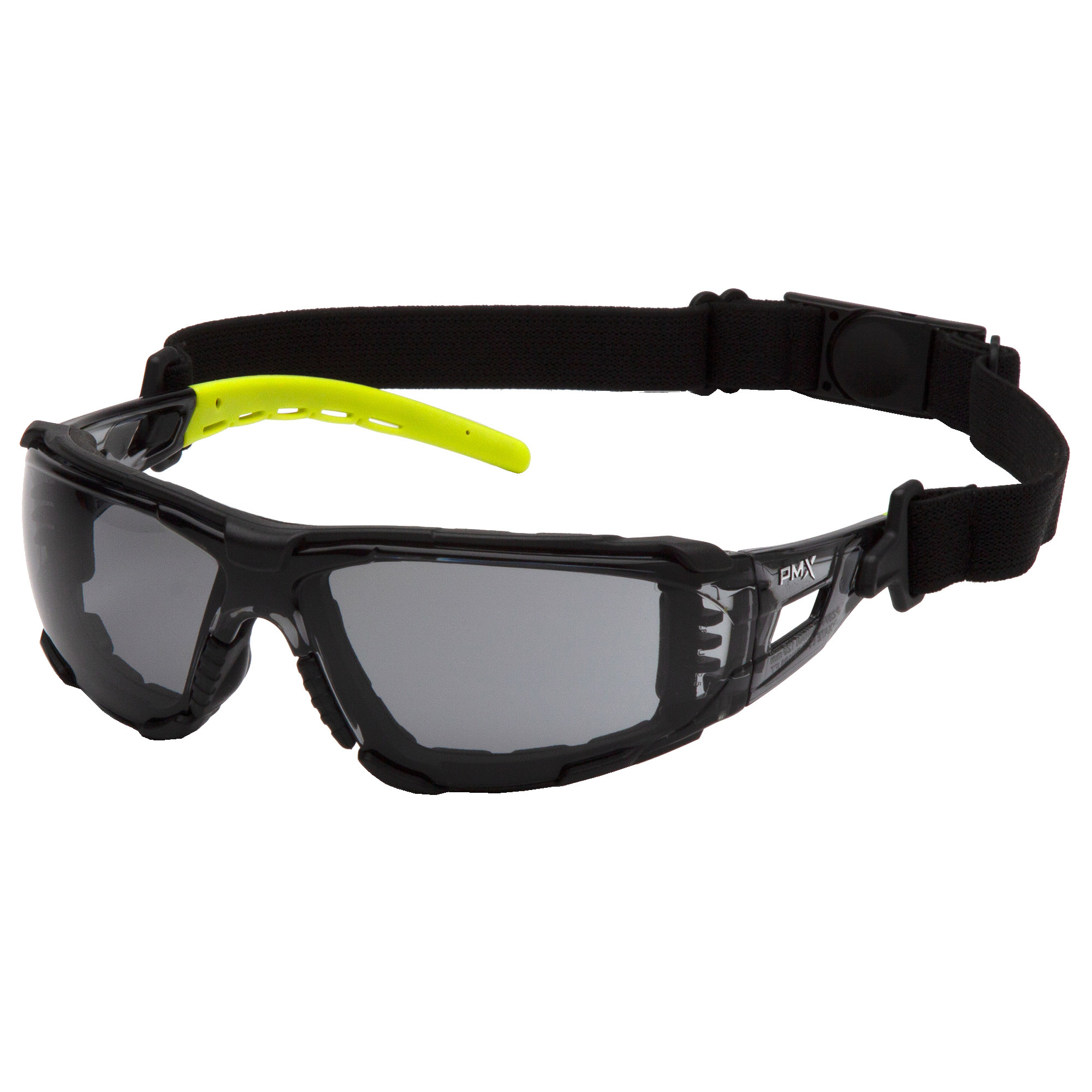 Pyramex SB10220STMFP Fyxate Safety Glasses - Black Foam Lined Frame - Gray H2MAX Anti-Fog Lens ...