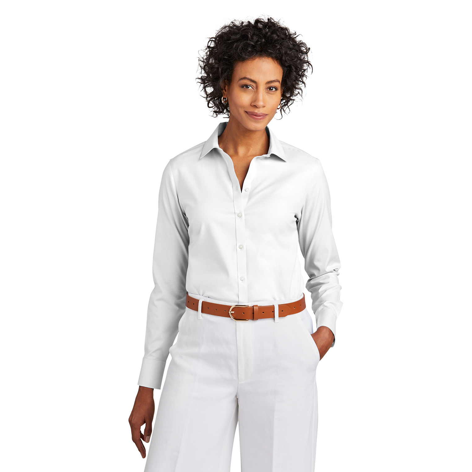 Brooks Brothers BB18001 Women's Wrinkle-Free Stretch Pinpoint Shirt ...