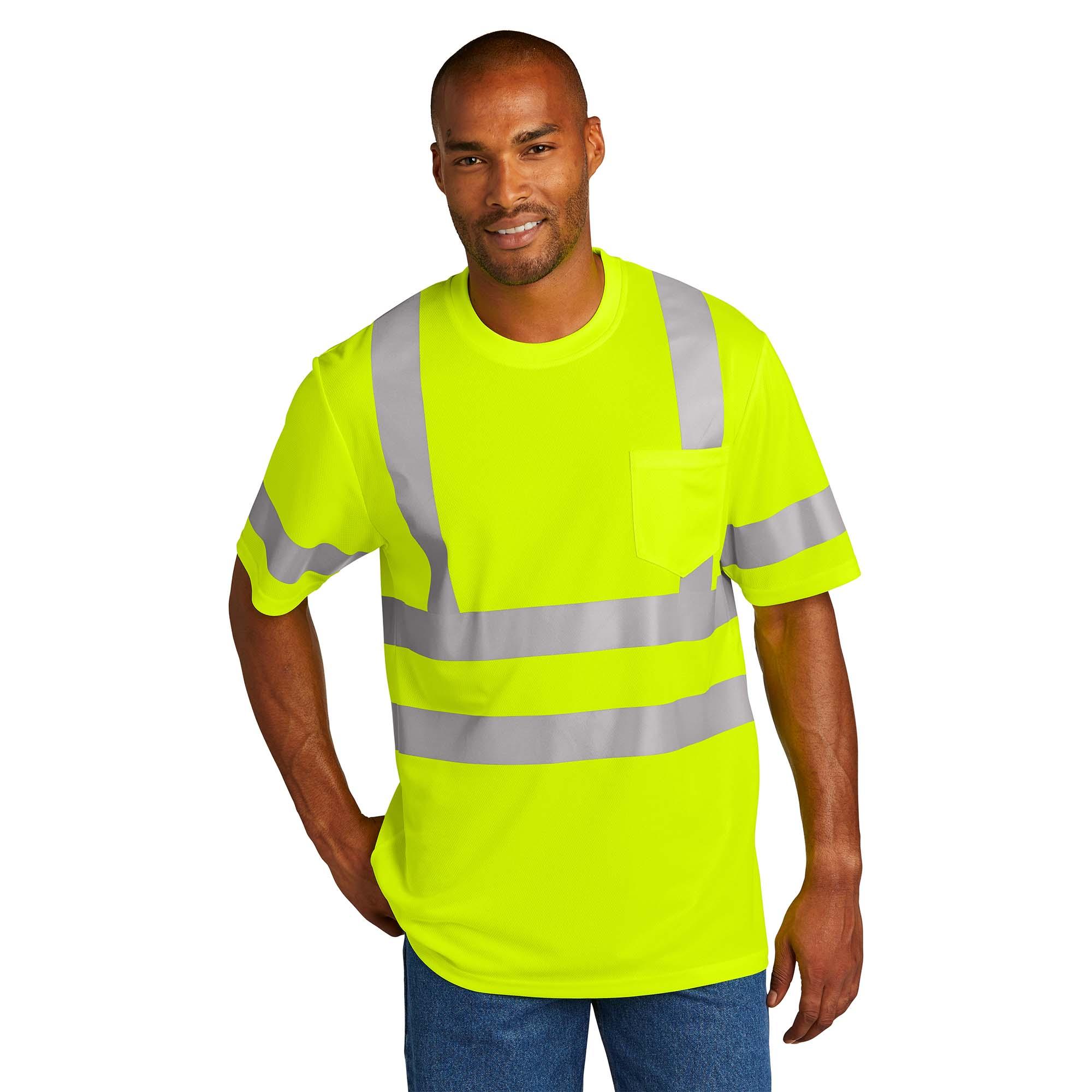 CornerStone CS202 ANSI 107 Class 3 Mesh T-Shirt - Yellow/Lime | Full Source
