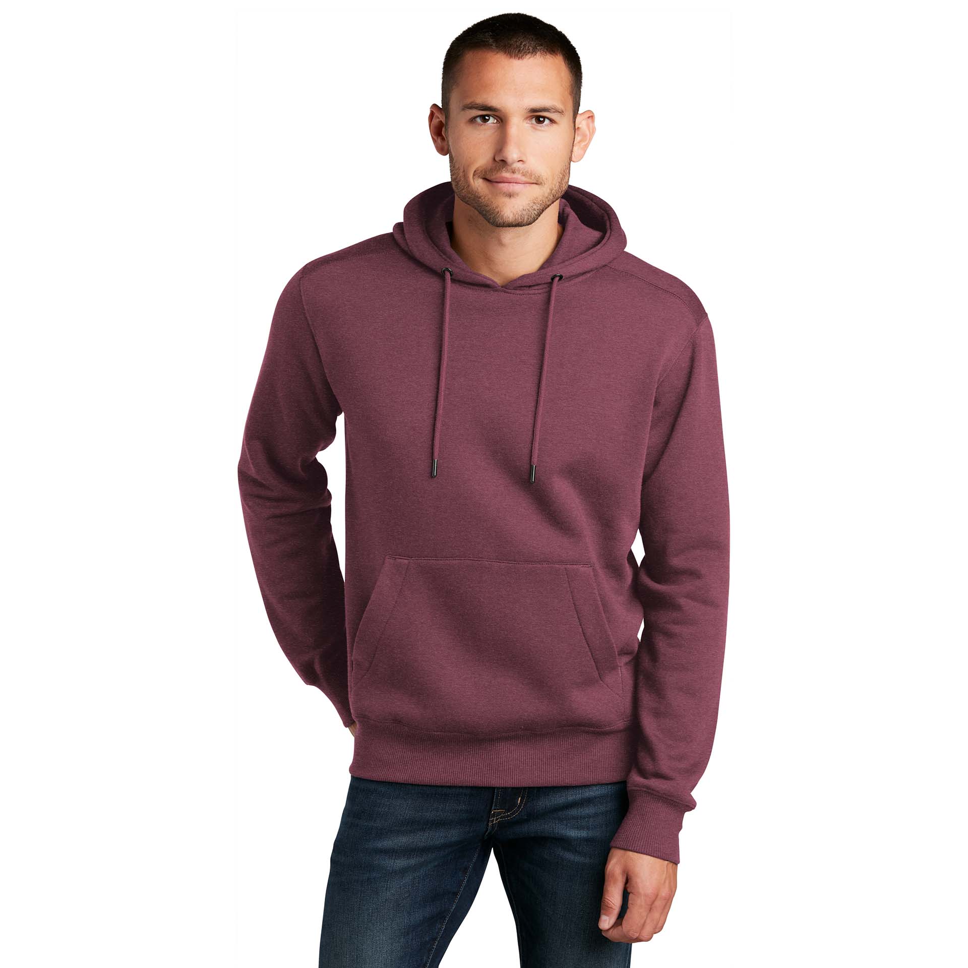 District DT1101 Perfect Weight Fleece Hoodie - Heathered Loganberry ...
