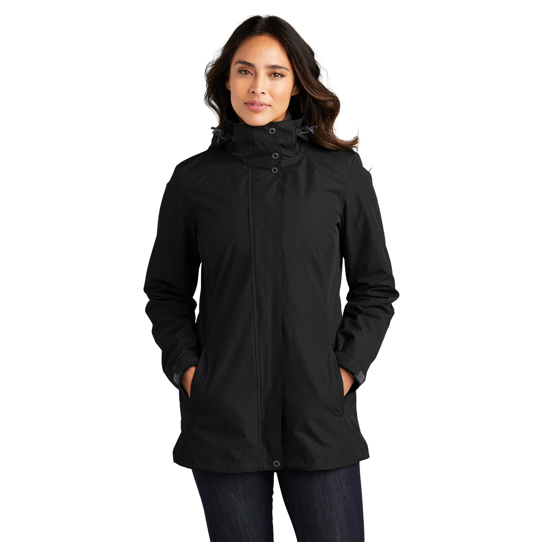 Port Authority L123 Ladies All-Weather 3-in-1 Jacket - Black | Full Source