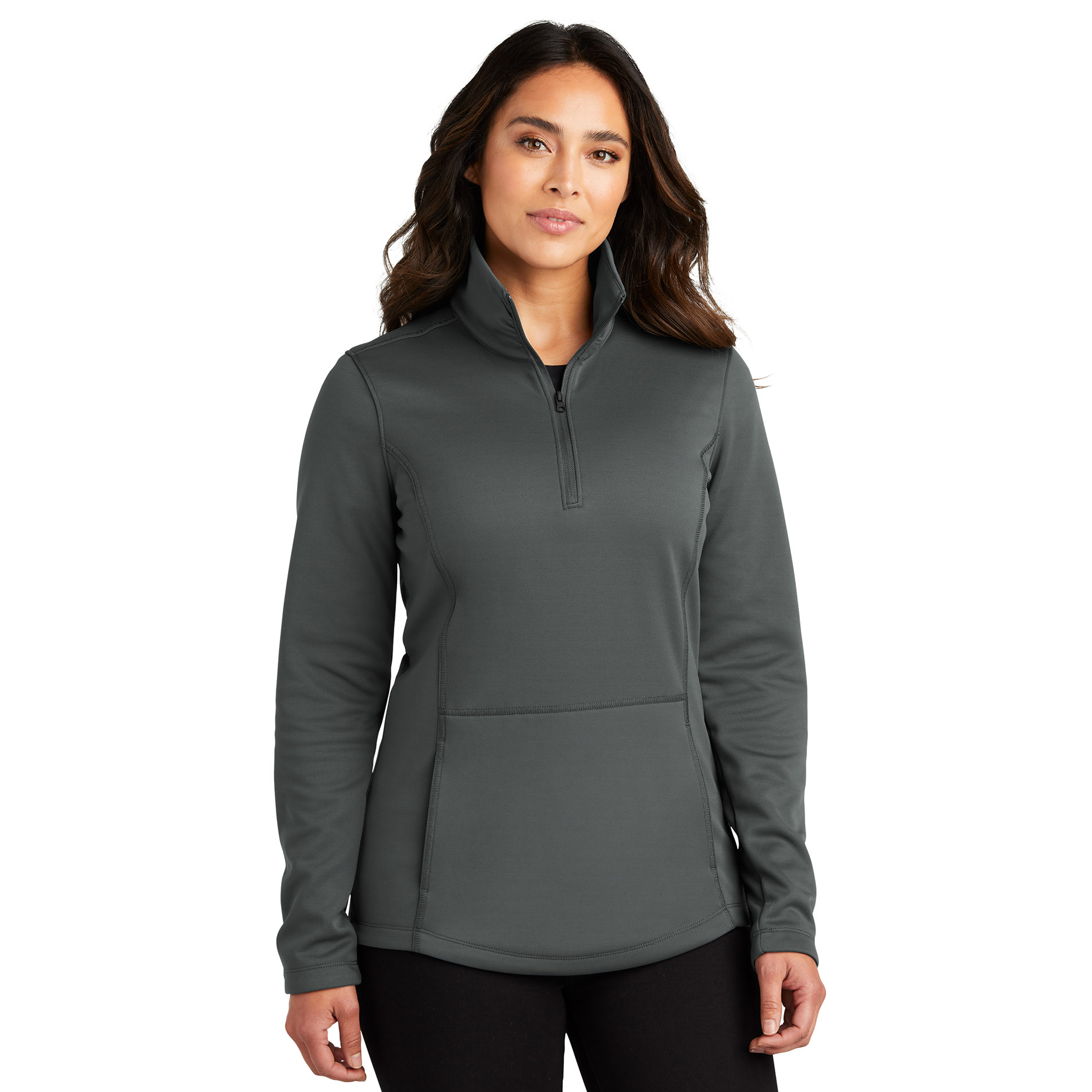 Port Authority L804 Ladies Smooth Fleece 1/4-Zip - Graphite | Full Source